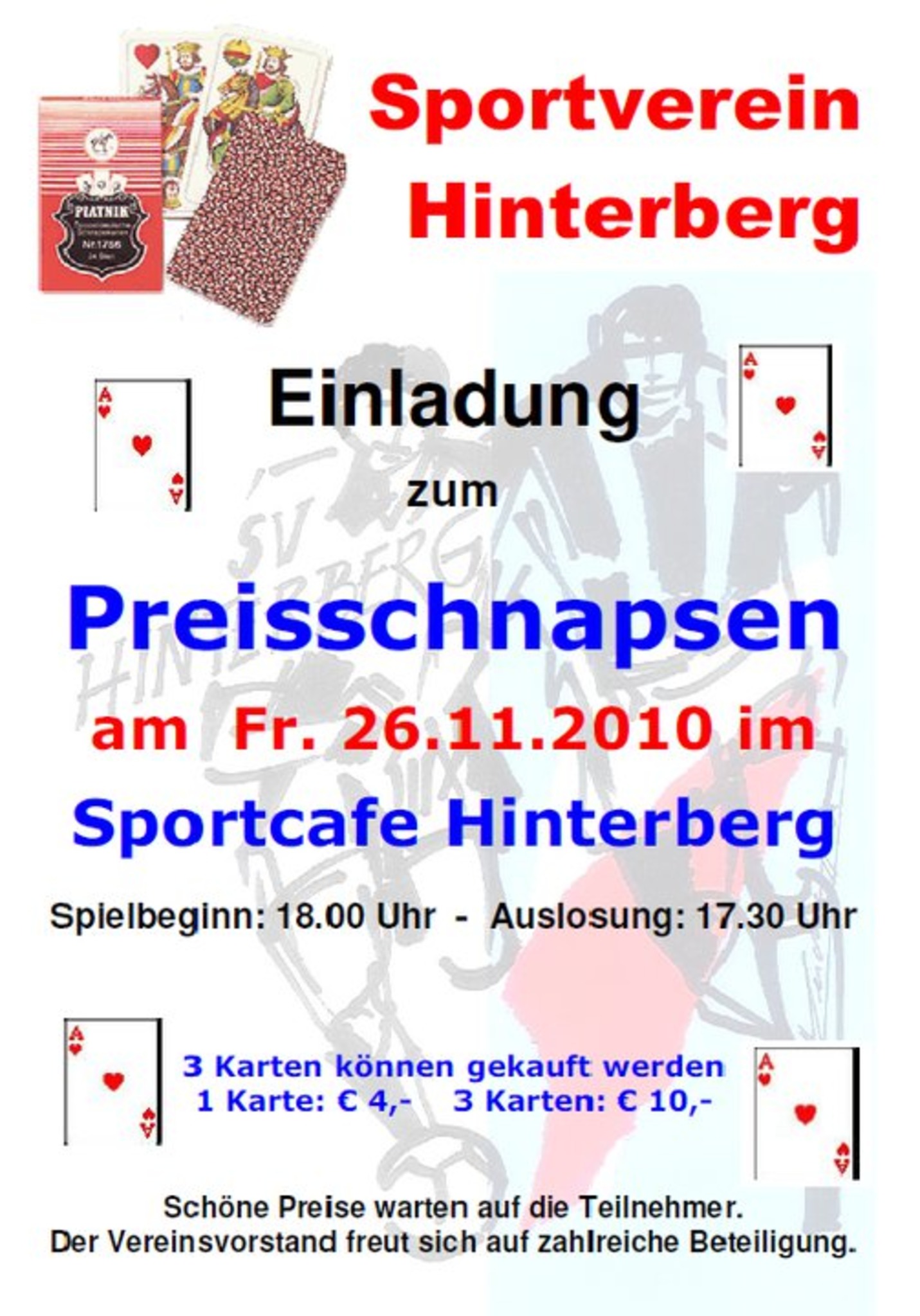 Traditionelles Preischnapsen des SV Hinterberg - Leoben