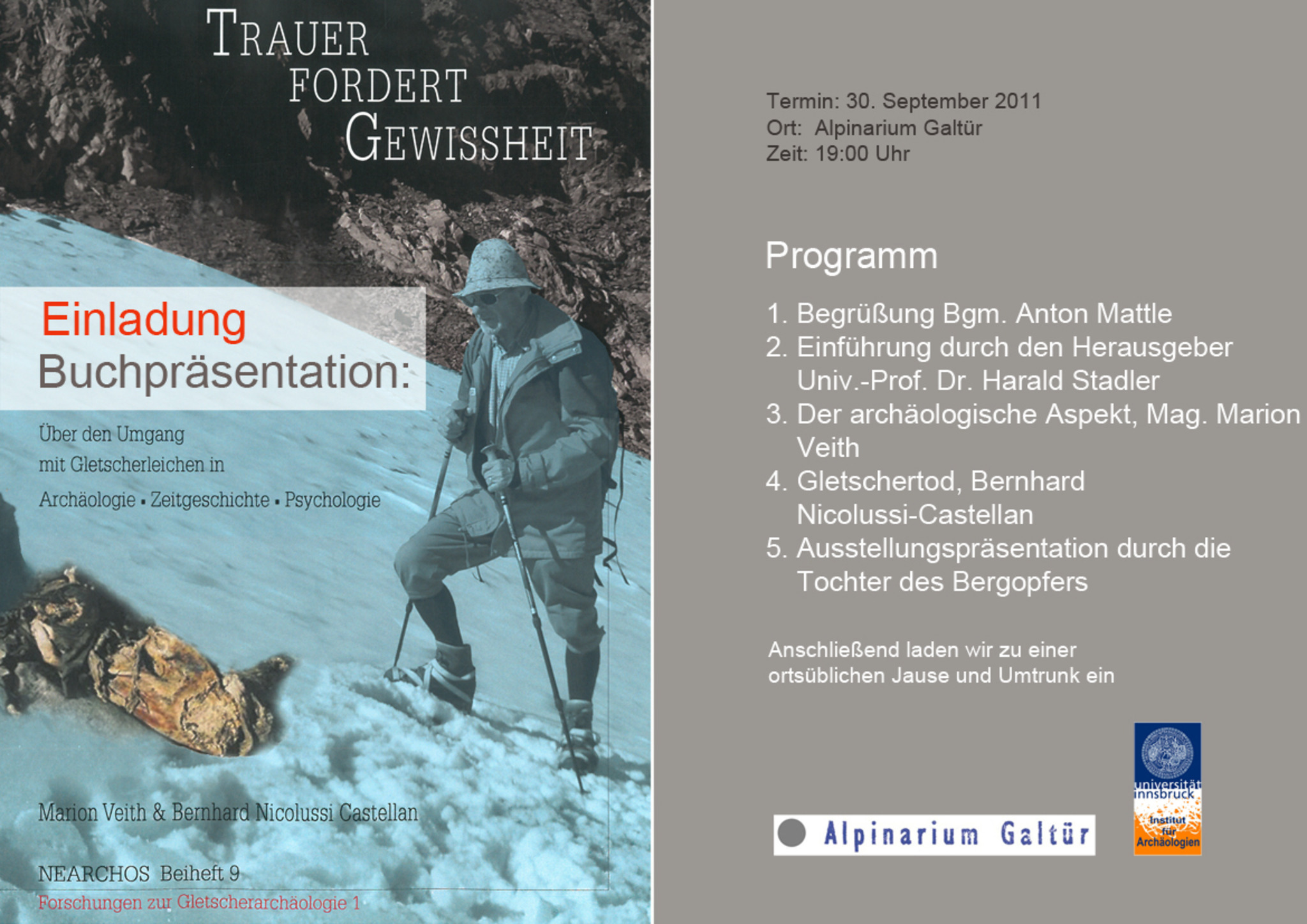 Buchpräsentation "Trauer fordert Gewissheit" über den Umgang mit ...