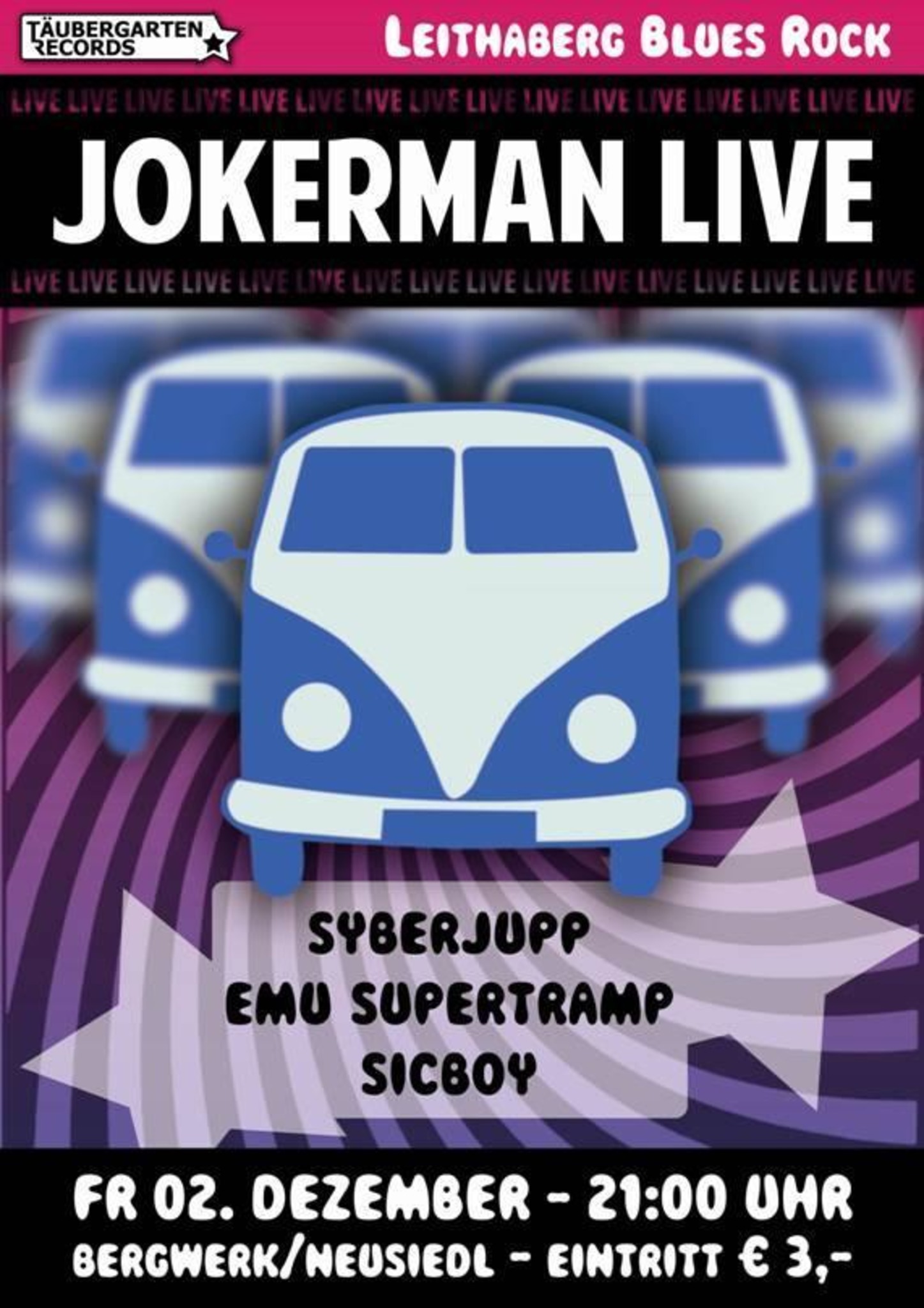 Jokermanlive im Bergwerk-Neusiedl am See am 2.12.2011 ab 20:00 Uhr ...