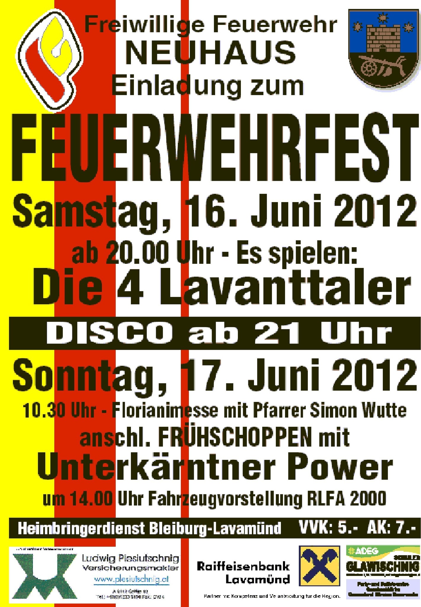 Freiwillige Feuerwehr Neuhaus lädt zum Feuerwehrfest - Völkermarkt