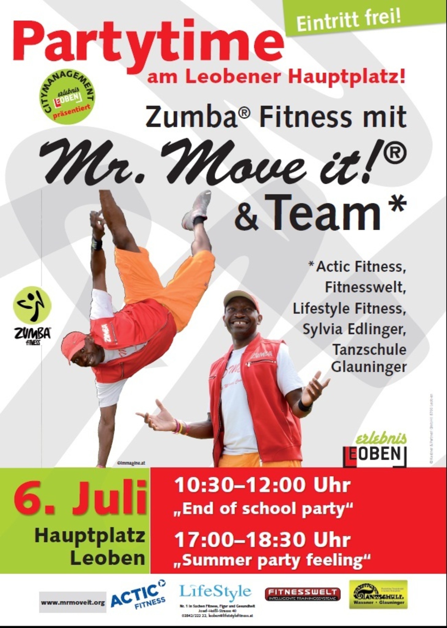Zumba®Fitness mit Mr. Move it!® und Team* - Leoben