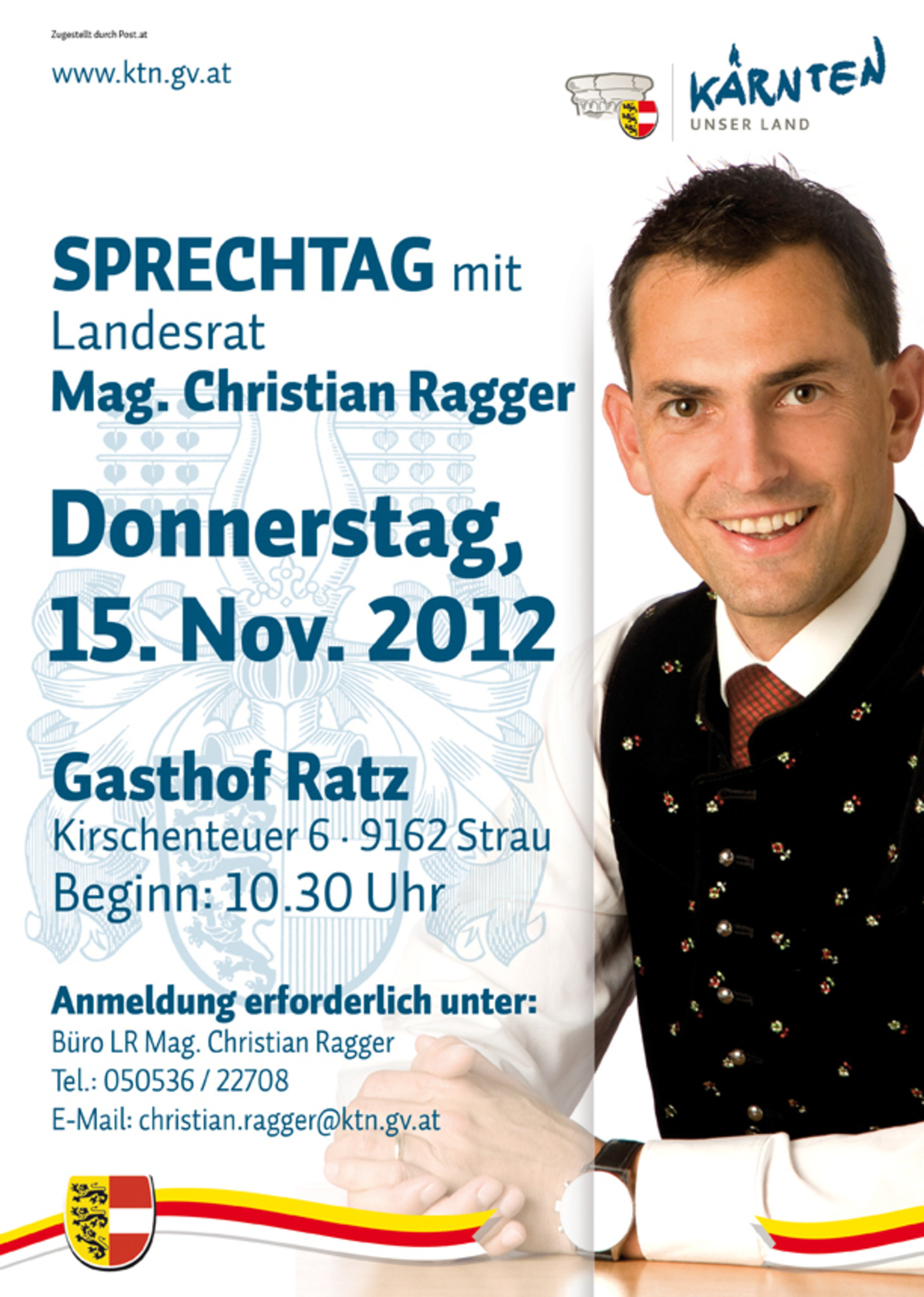 Sprechtag mit Landesrat Mag. Christian Ragger! - Klagenfurt