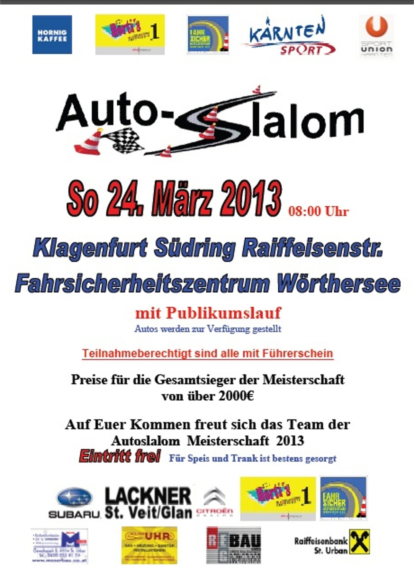Start zur Autoslalom Meisterschaft - Klagenfurt