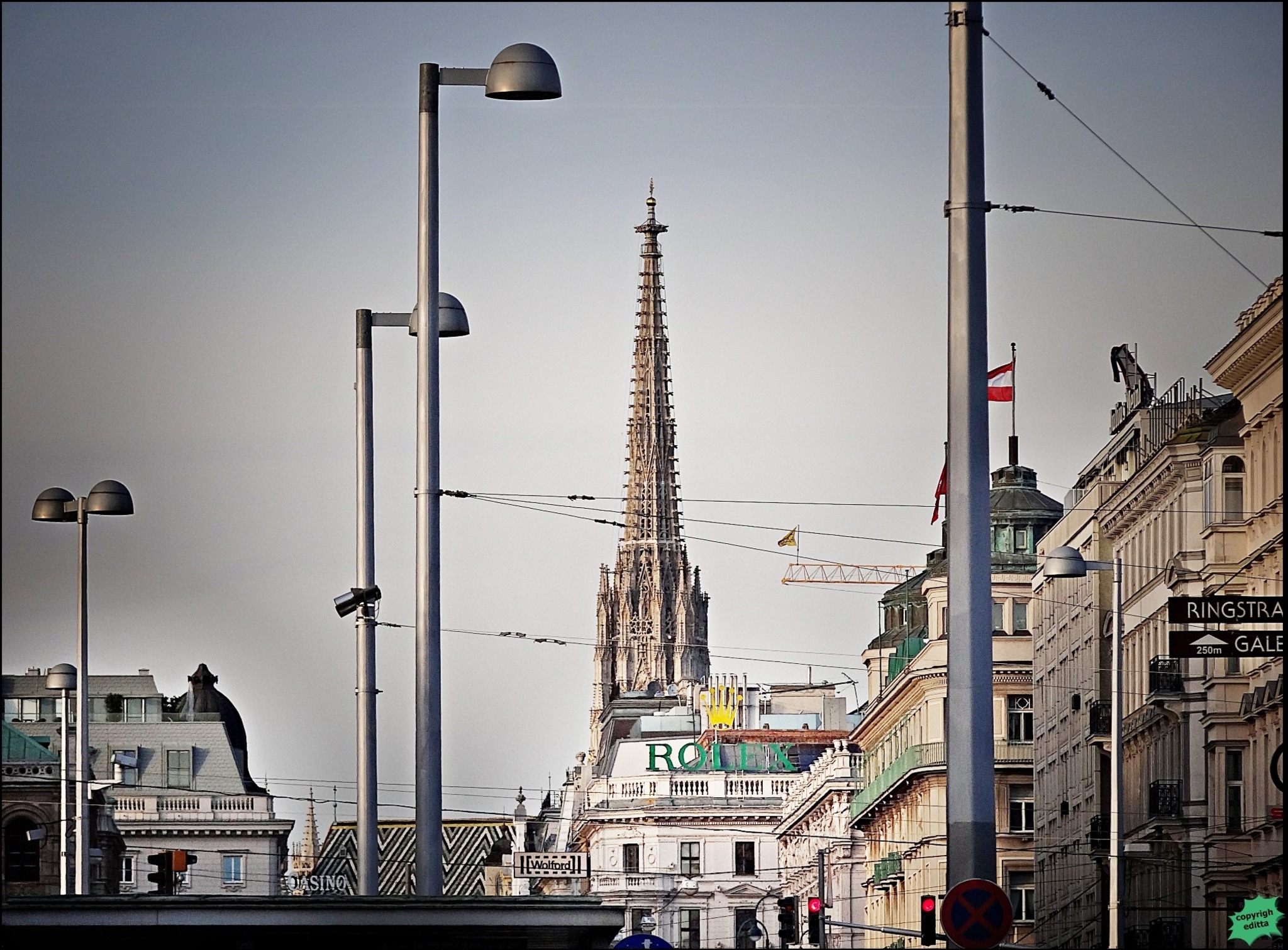 Ein Blick von der Wieden, über den Ring, in die Innere Stadt - Wieden