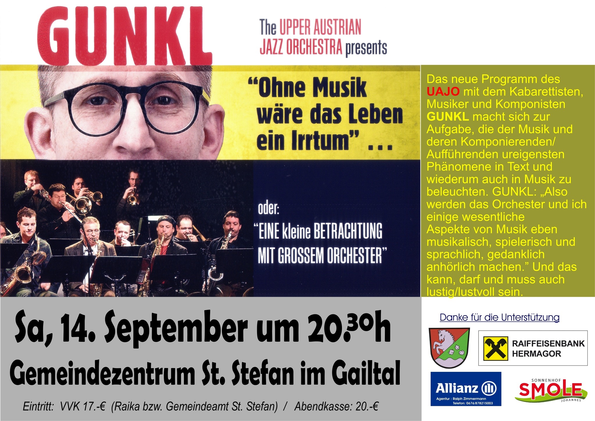 Gunkl LIVE mit Upper Austrian Jazz Orchestra - Gailtal