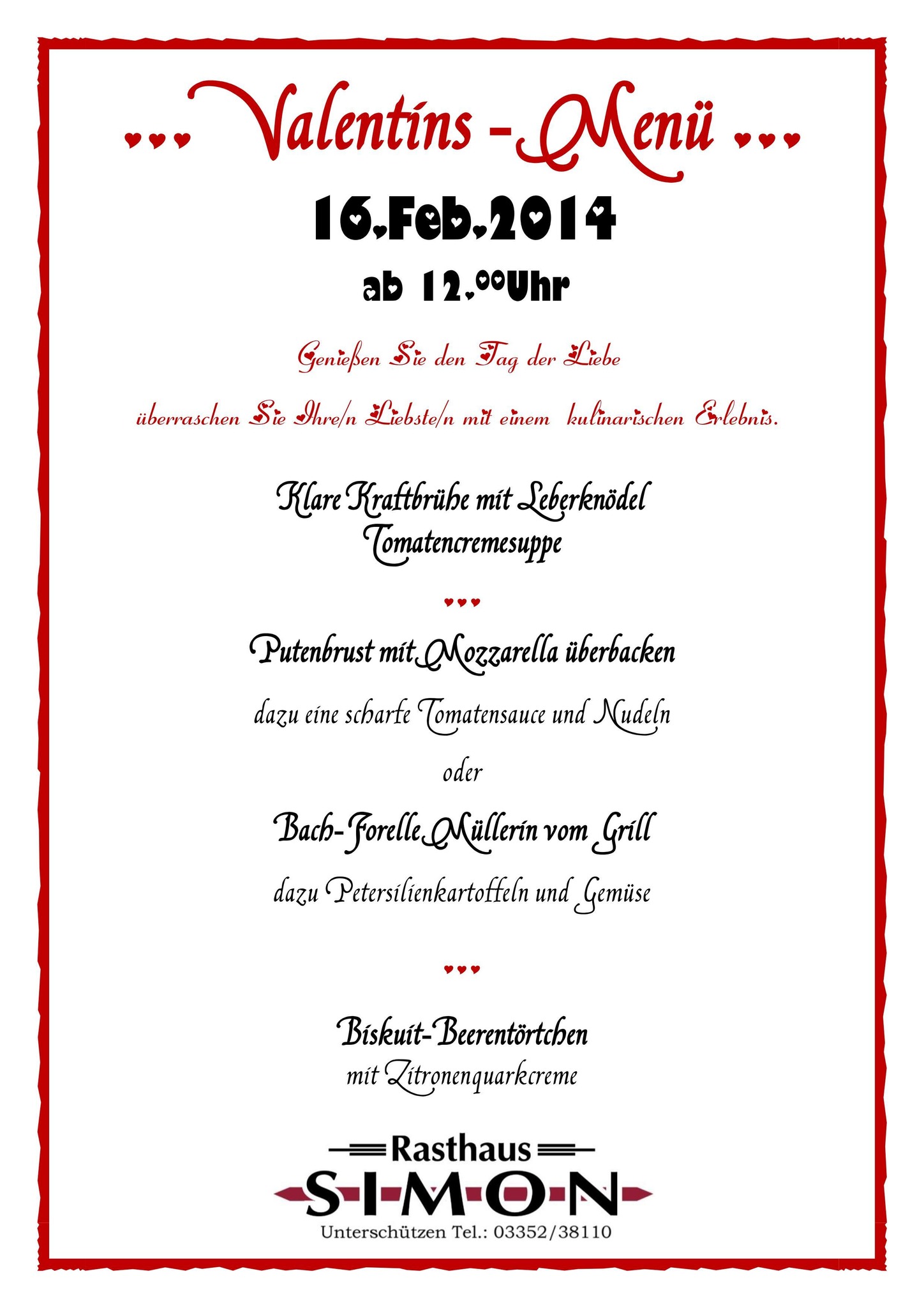 Valentins-Menü - Oberwart