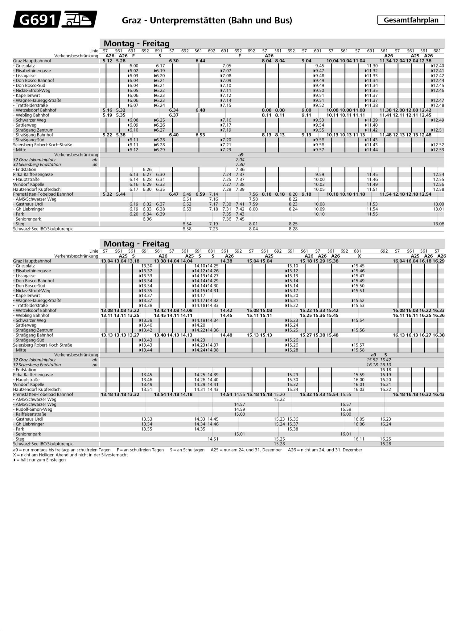 Busplan zum Businessmarathon - Graz