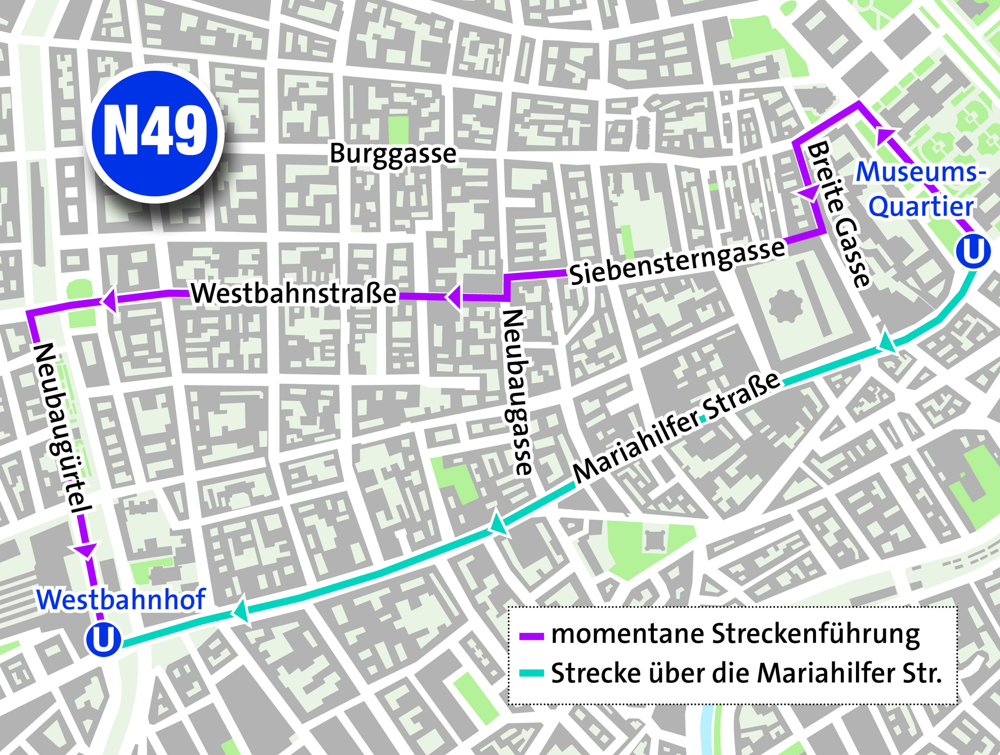 Route des N49 soll auf Mahü verlegt werden - Neubau