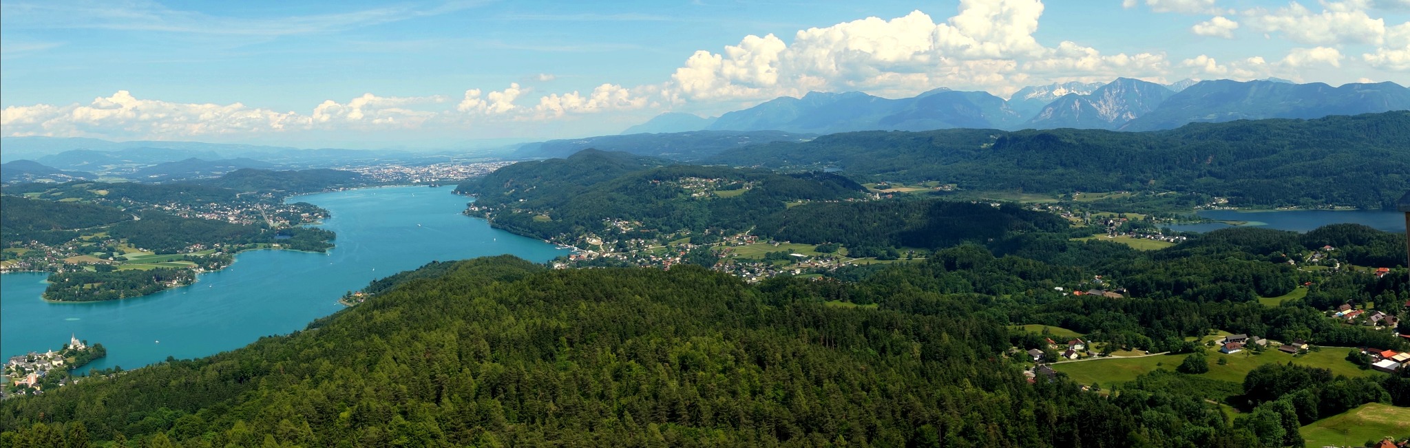 Panorama vom Wörthersee zum Rauschelesee - Vollbild empfehlenswert ...
