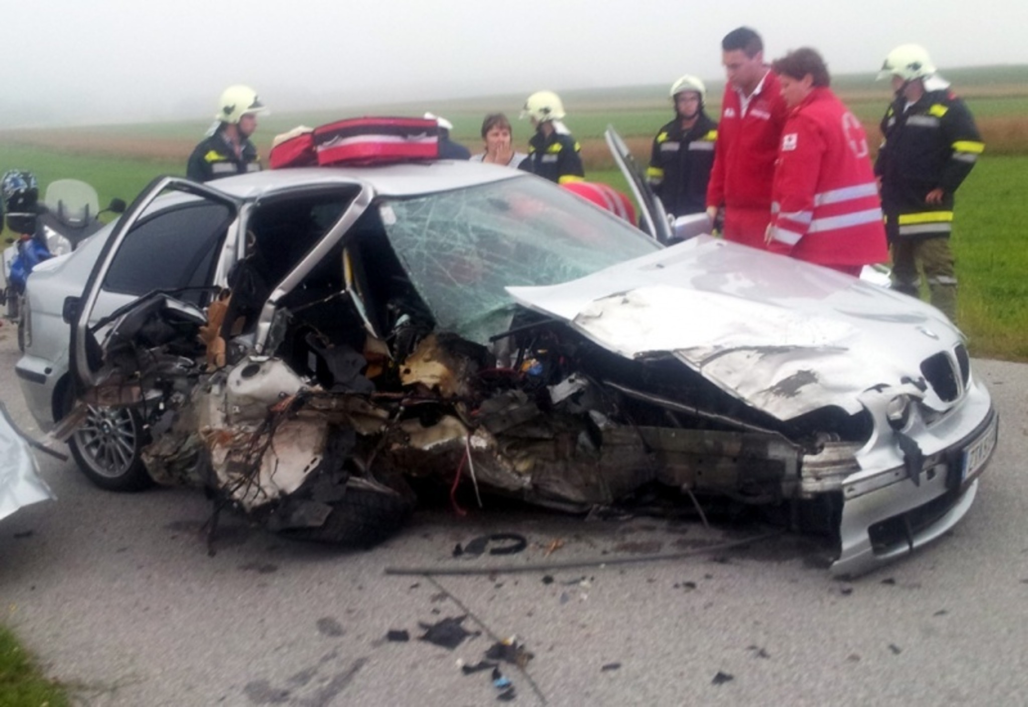 Spannende Unfall Auf Dem Weg Zur Arbeit Fotosnull
