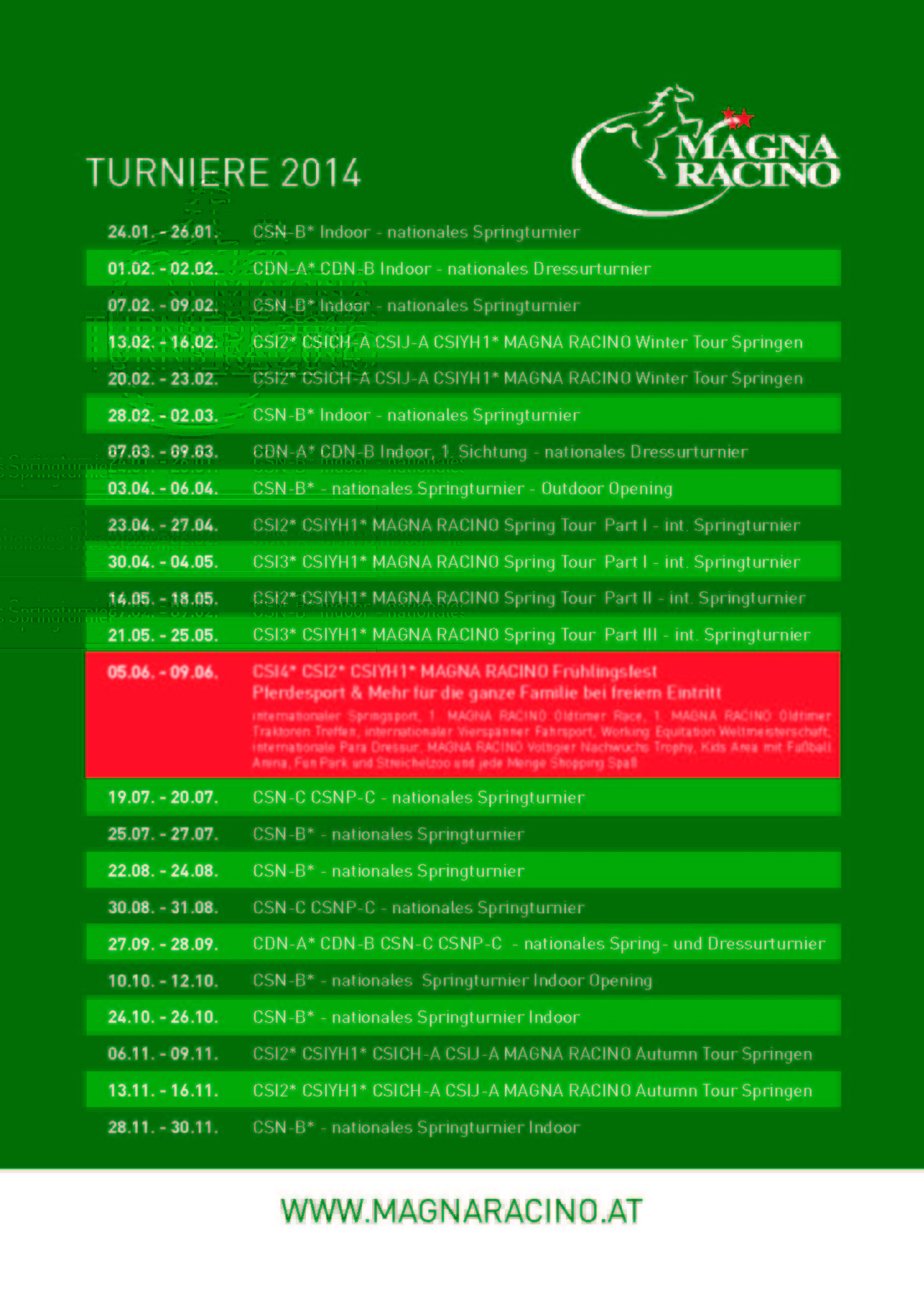 Nationales Springturnier im MAGNA RACINO - Steinfeld