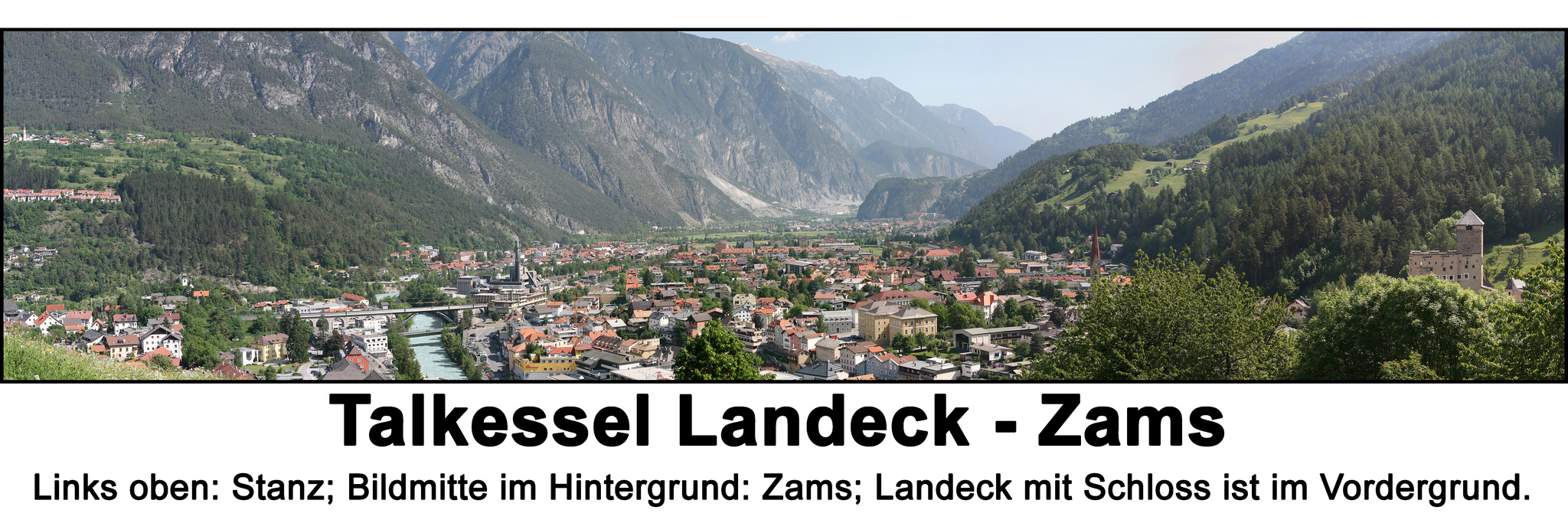 Talkessel Landeck - Zams: Panorama Talkesselpanorama Landeck - Zams # 1 ...