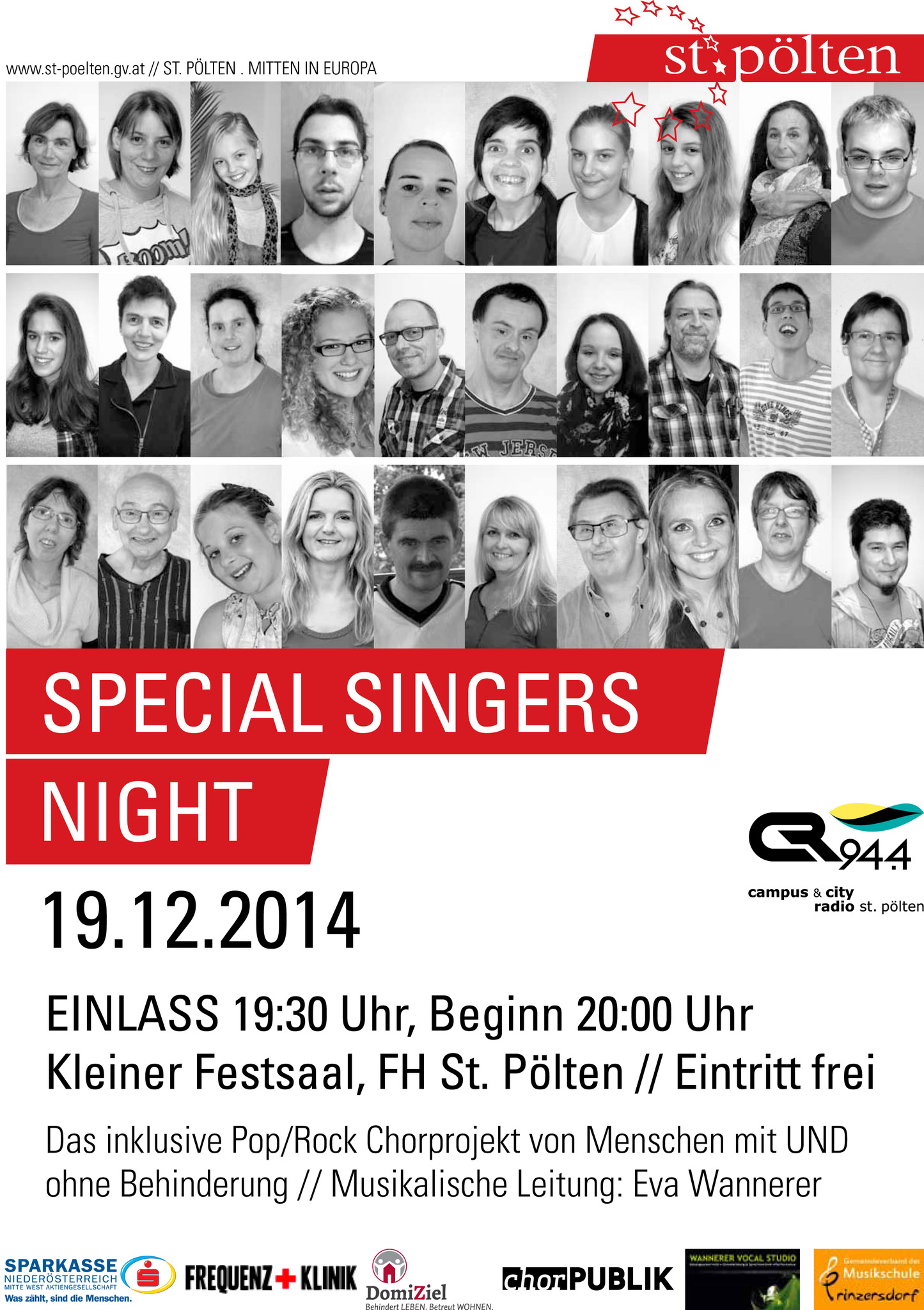 SPECIAL SINGERS NIGHT – Inklusives Chorkonzert am 19.12.2014 um 20 Uhr ...