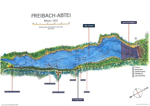 Haifischtauchen im Stausee Freibach Kärnten - Feldkirchen