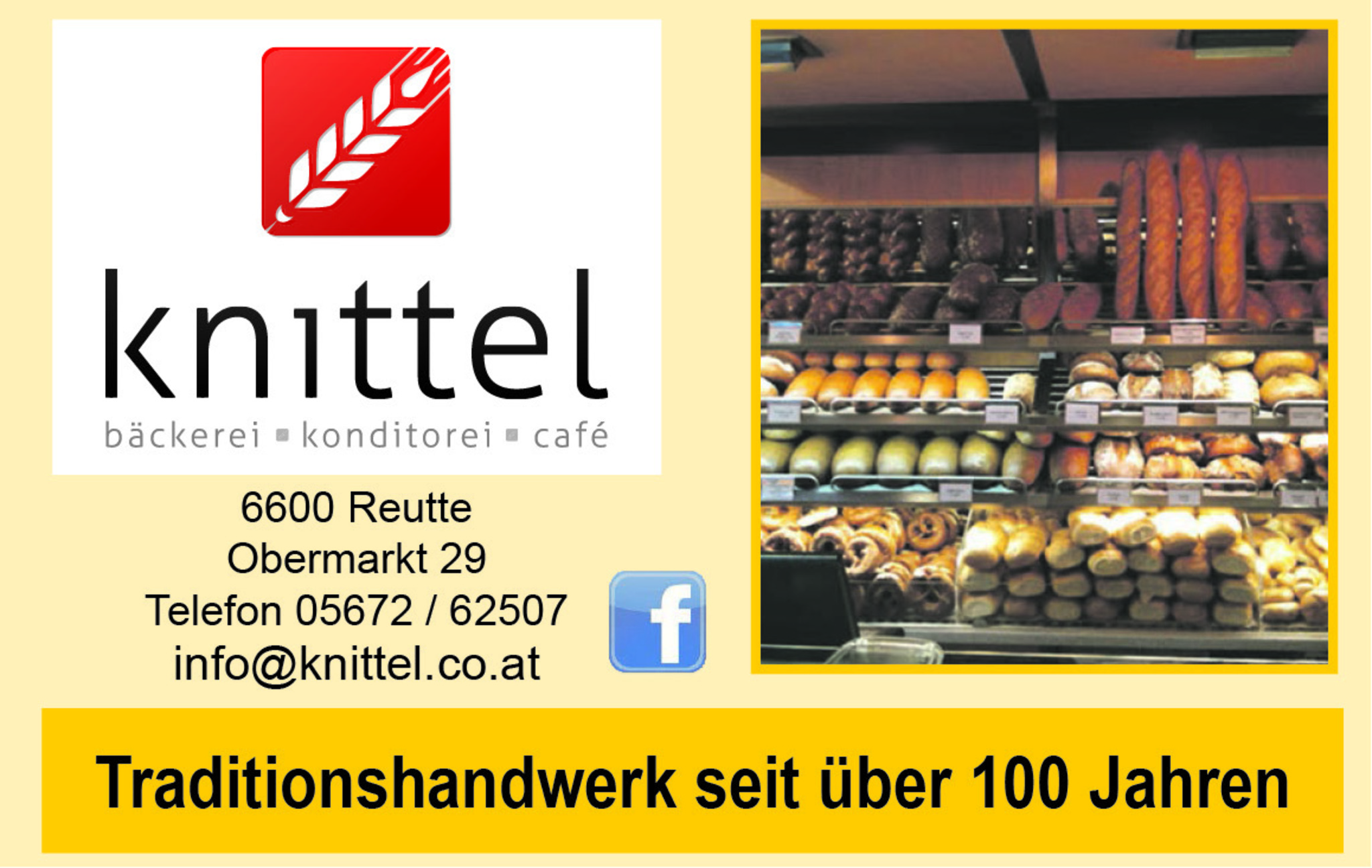 Bäckerei Knittel bietet Qualität und Geschmack - Reutte