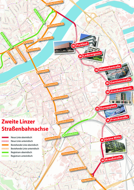 Tramlinie 4 steht in den Startlöchern - Linz