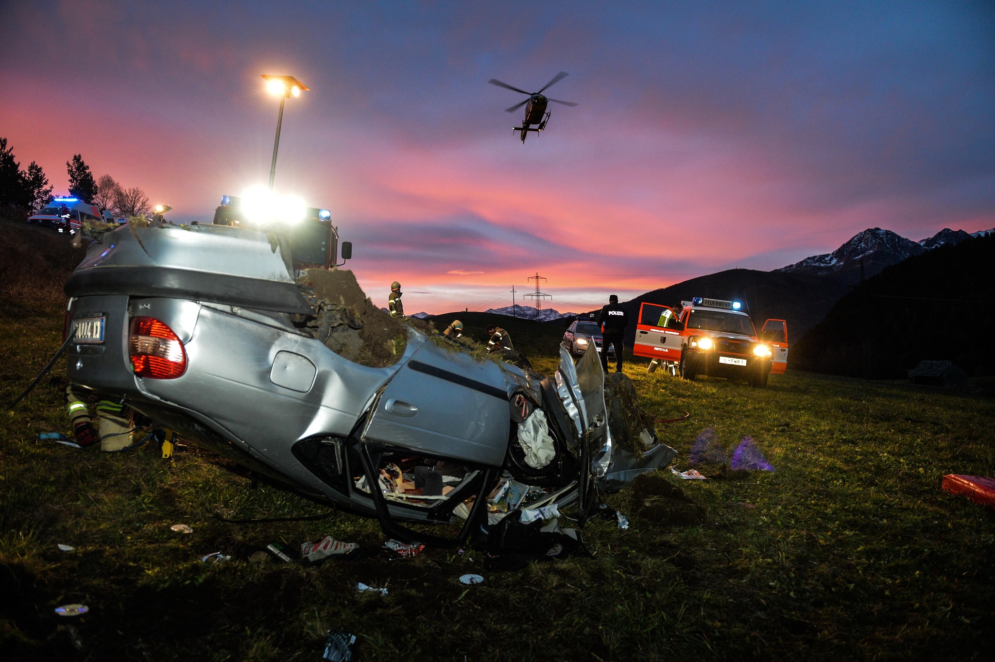 Schwerer Verkehrsunfall in Reith bei Seefeld - Telfs