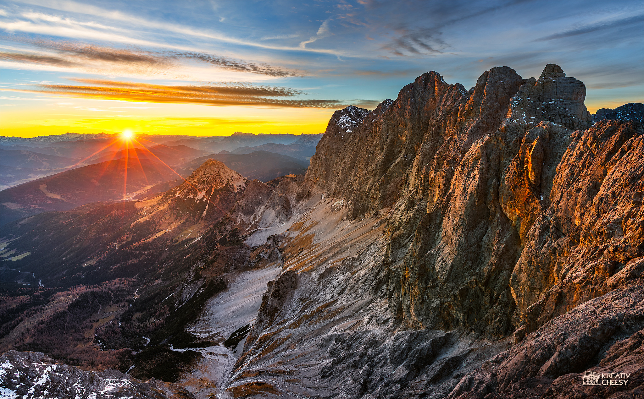 Sonnenuntergang am Dachstein - Neunkirchen