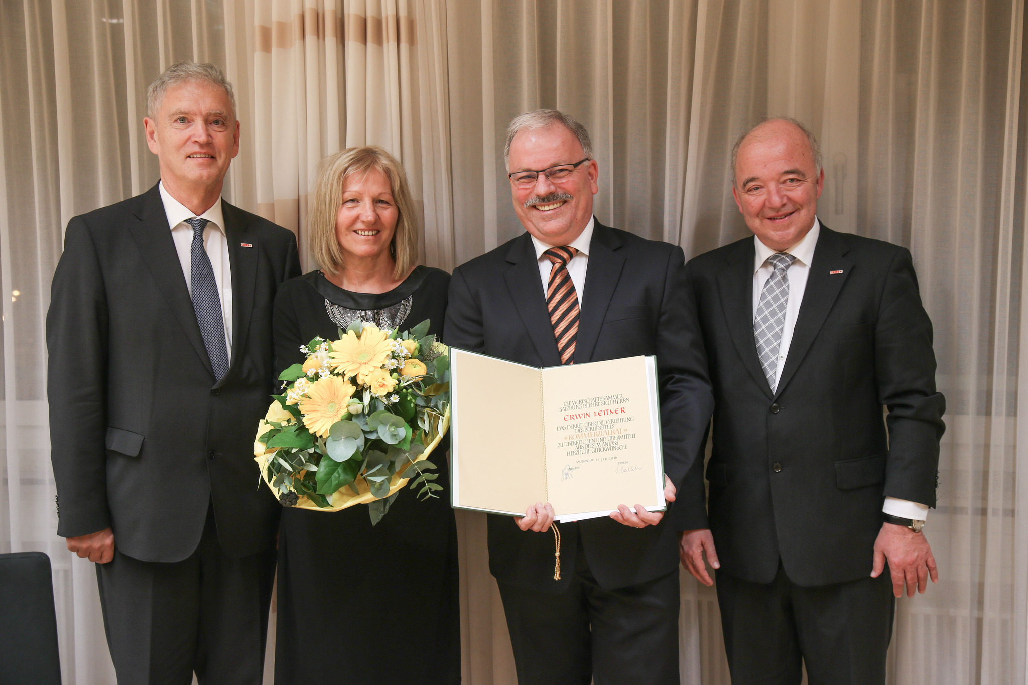 Kommerzialratstitel für Erwin Leitner - Salzburg-Stadt