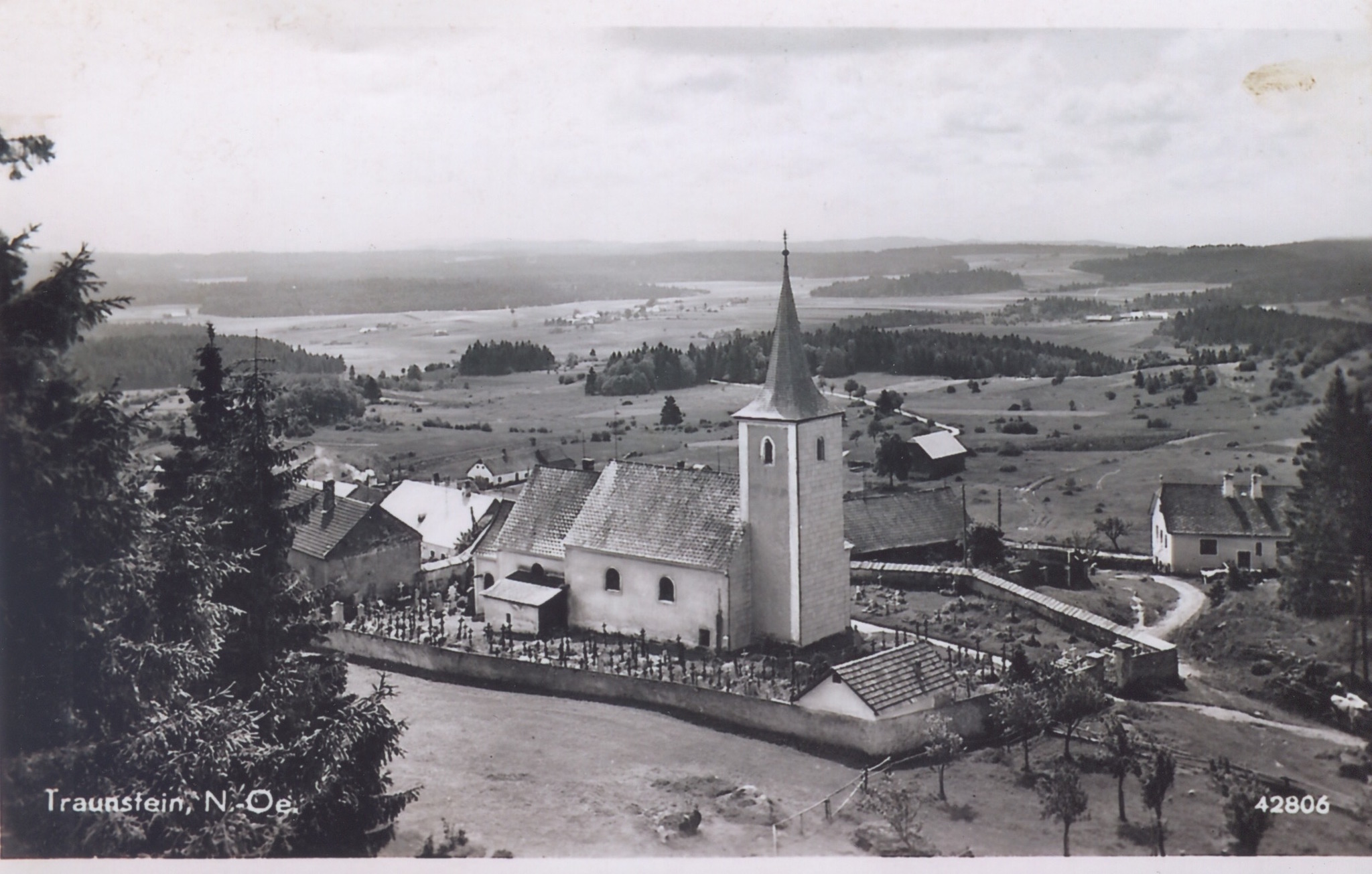 Damals & Heute: Pfarrkirche von Bad Traunstein - Zwettl