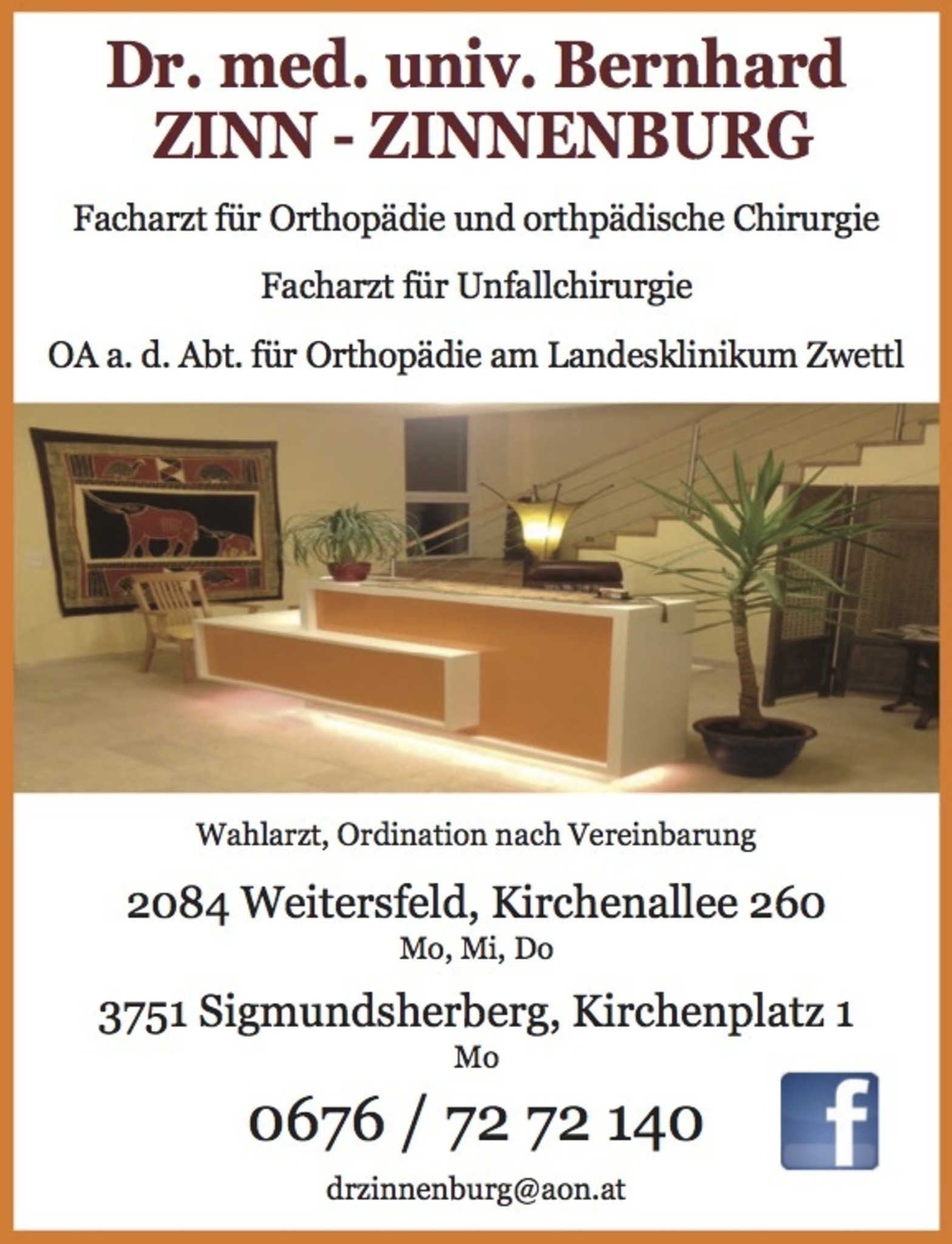 Dr.med.univ. Bernhard Zinn-Zinnenburg - Horn