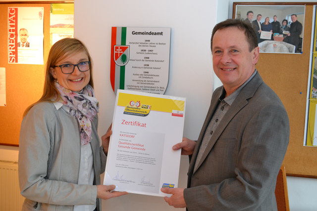 Qualitätszertifikat "Gesunde Gemeinde" für Katsdorf - Perg