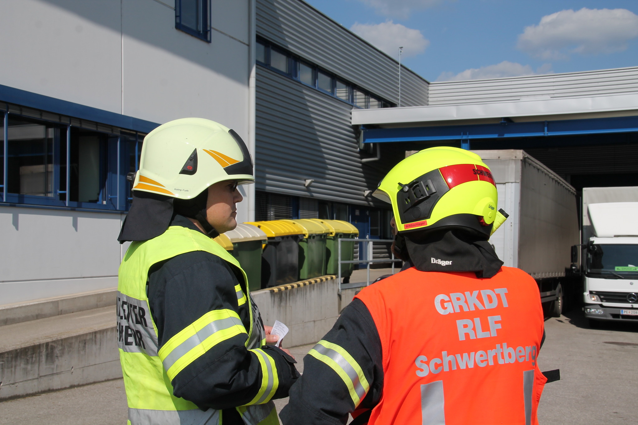 Räumungsübung bei der Firma Schöfer - Perg
