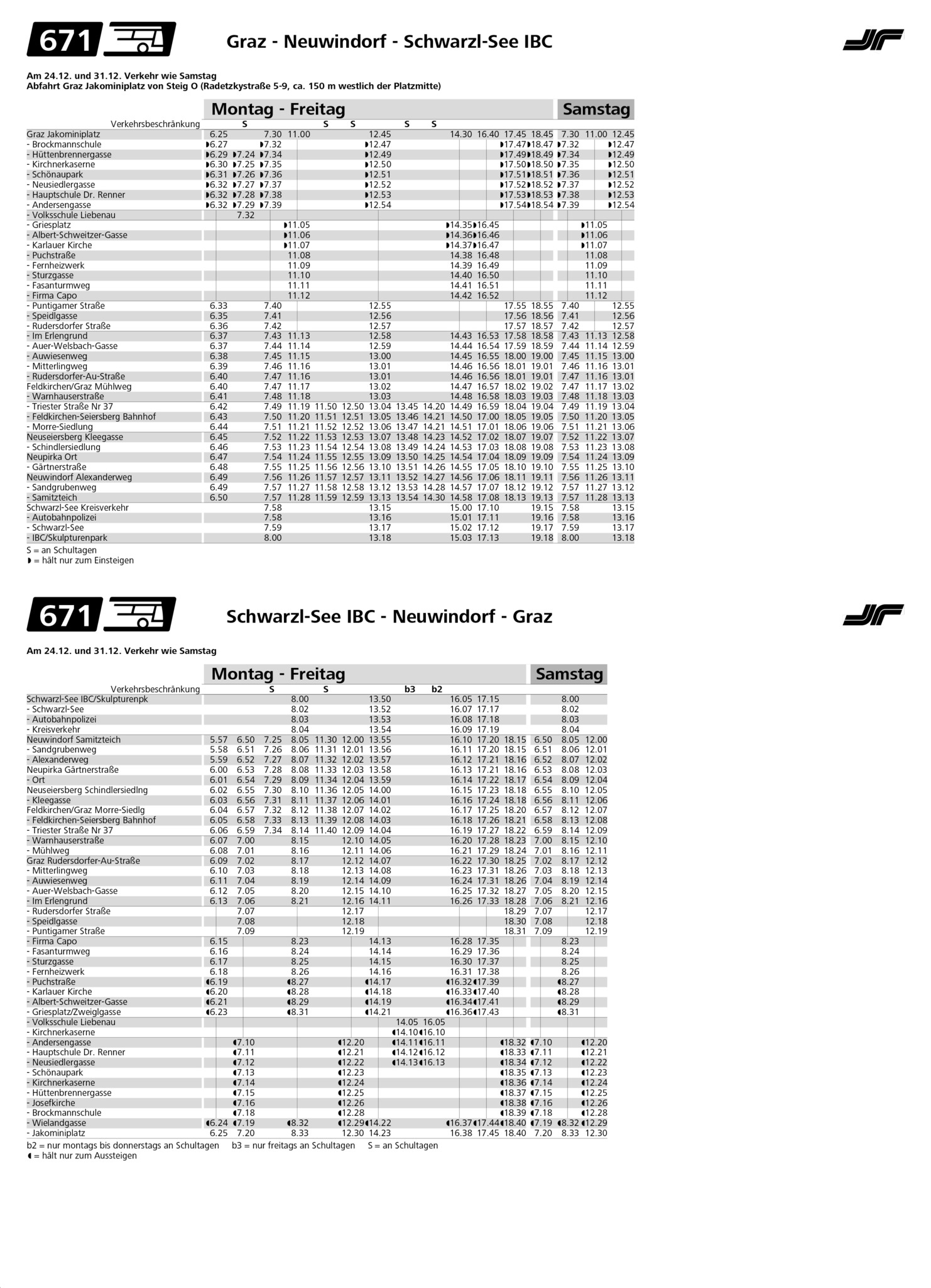 Busplan zum WOCHE-Businessmarathon - Graz