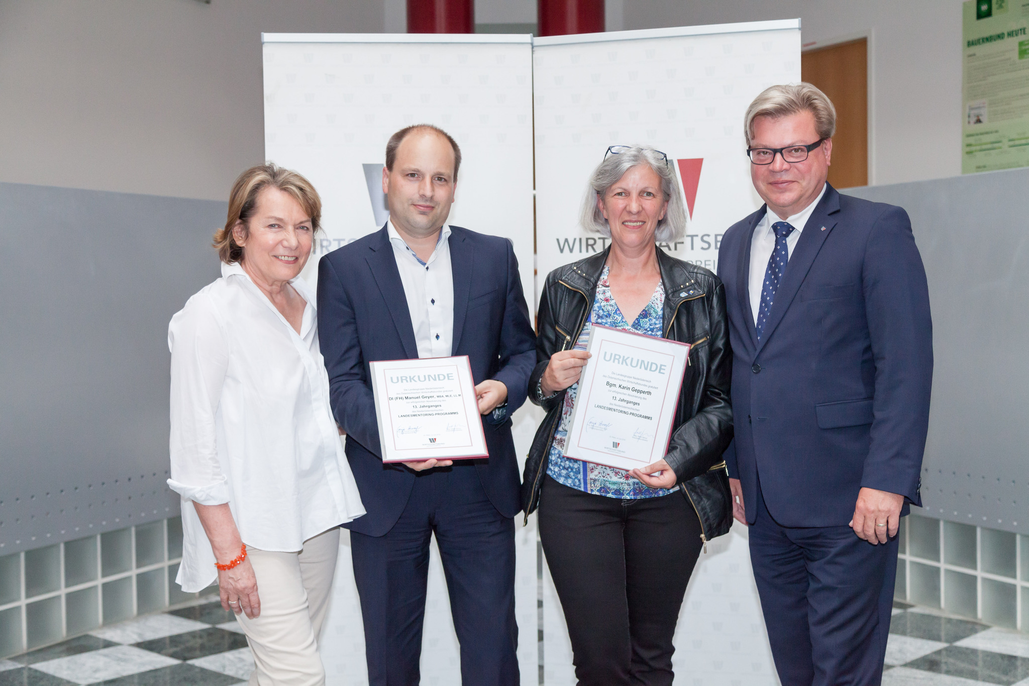 Manuel Geyer und Karin Gepperth feierten Abschluss des Wirtschaftsbund ...