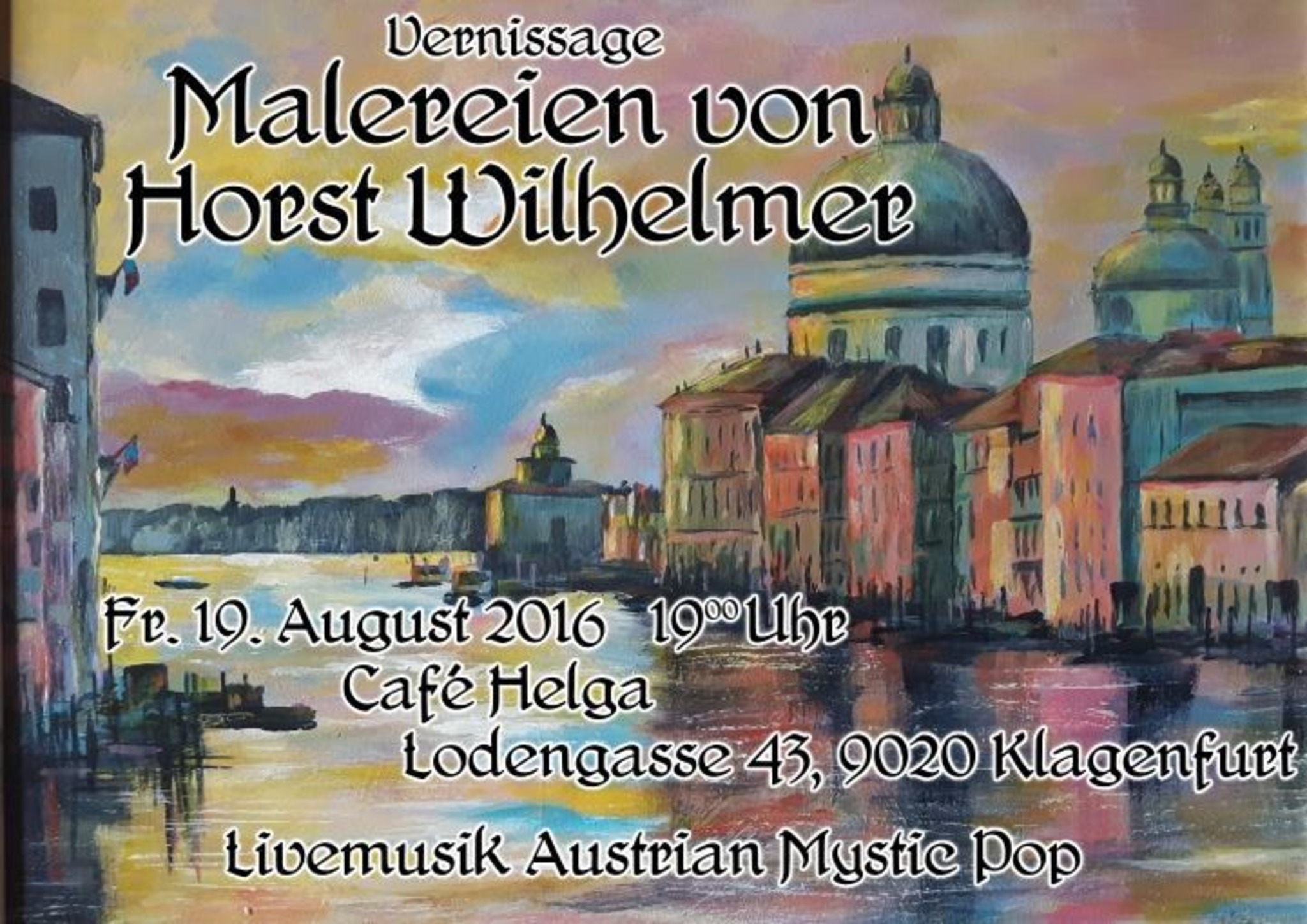 Horst Wilhelmer stellt im Café Helga aus - Klagenfurt