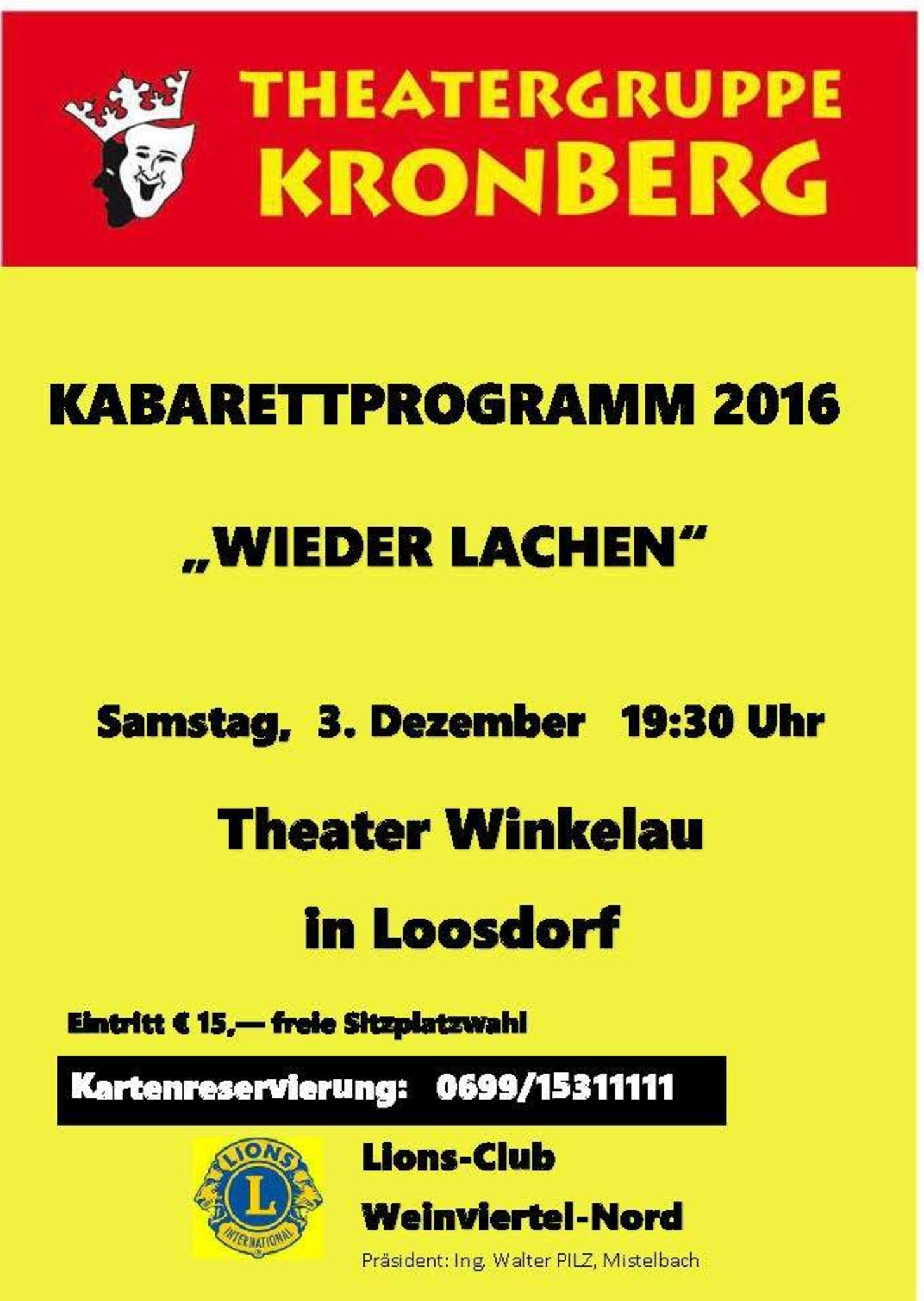 LIONS - Benefizkabarett 2016 "WIEDER LACHEN" - Mistelbach