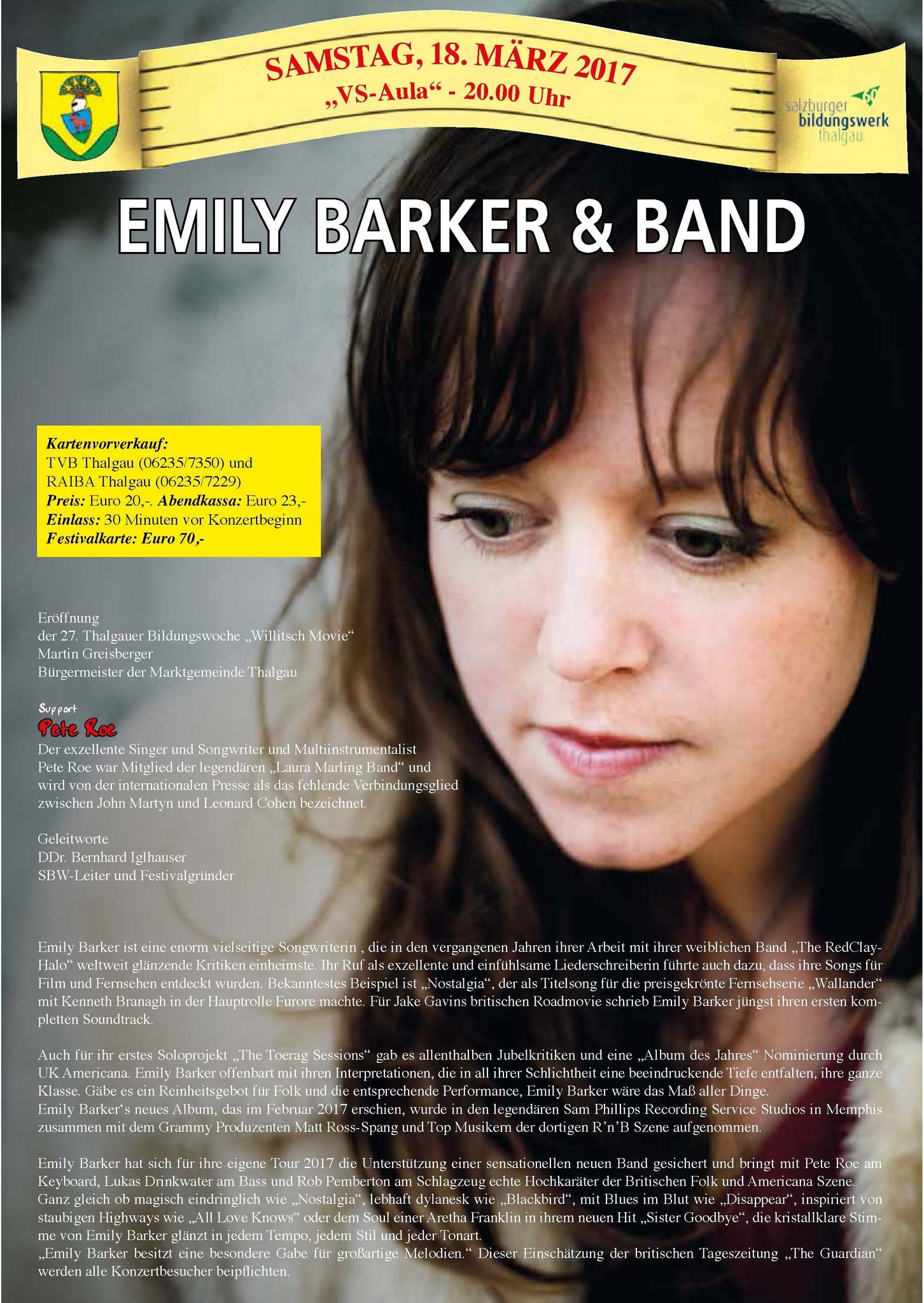 Konzert mit "Emily Barker & Band" - Flachgau