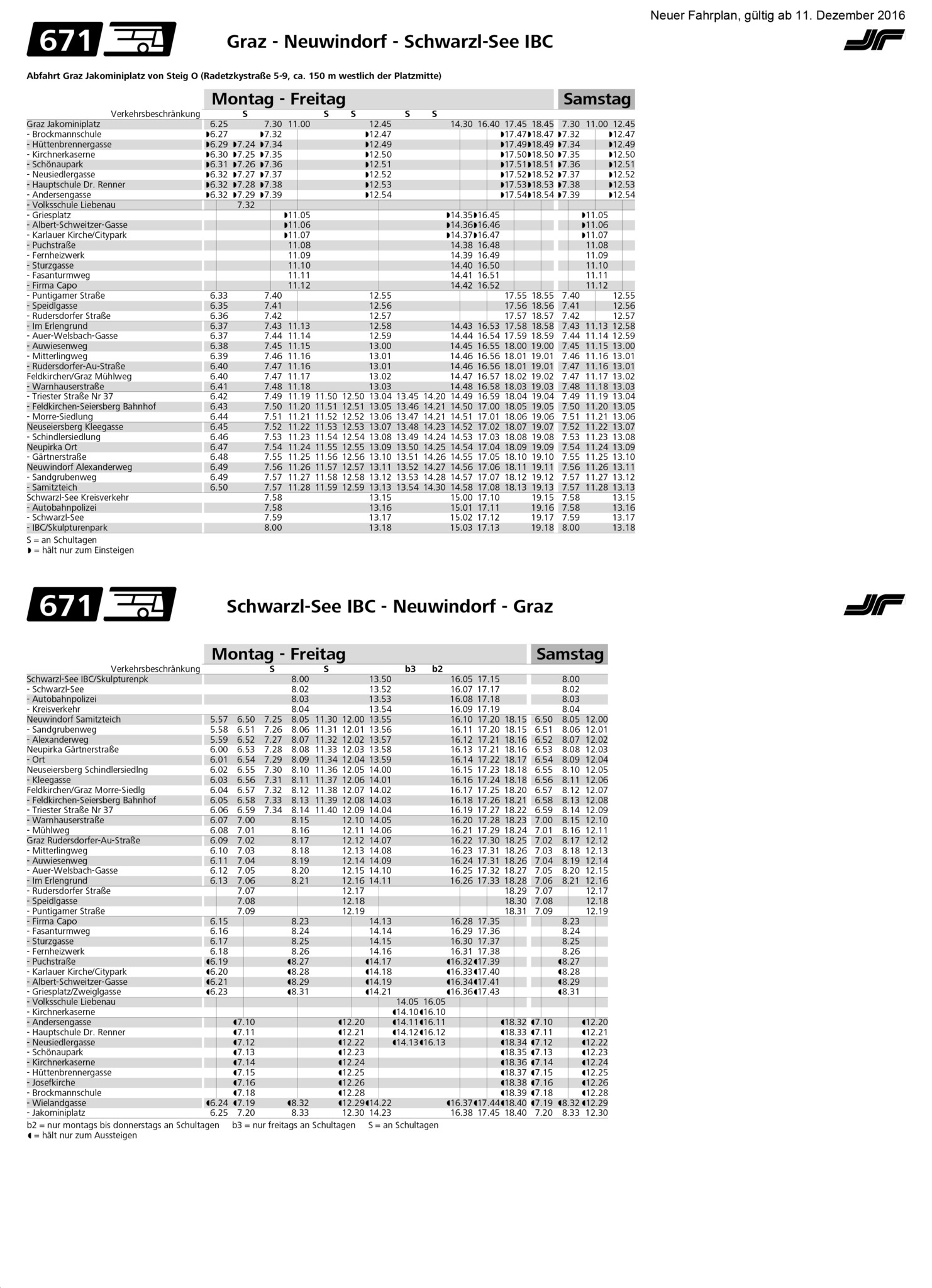 WOCHE-Businessmarathon: Busfahrplan - Steiermark