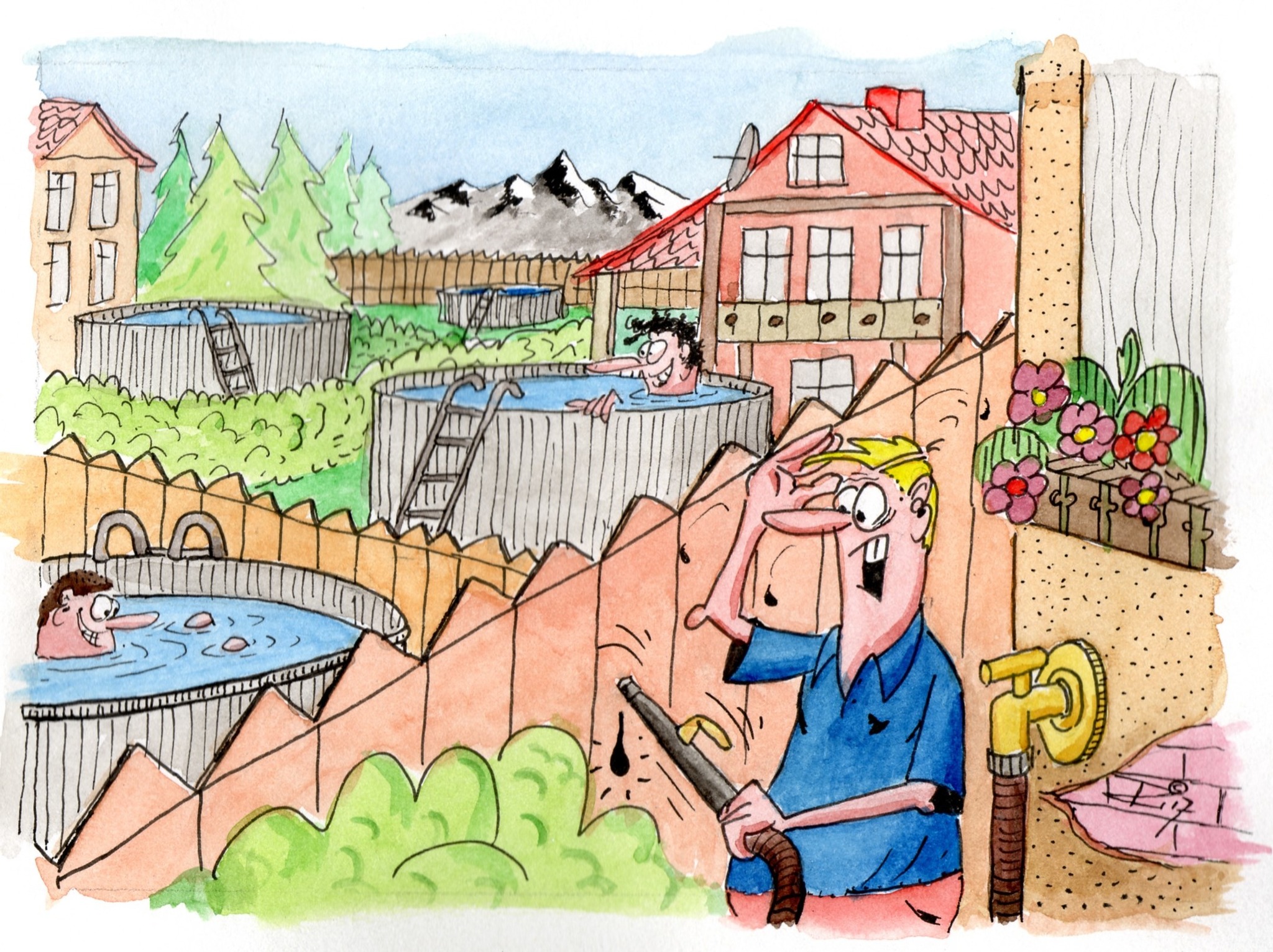 Richis Cartoon der Woche: Wasserverbrauch bei uns - Telfs