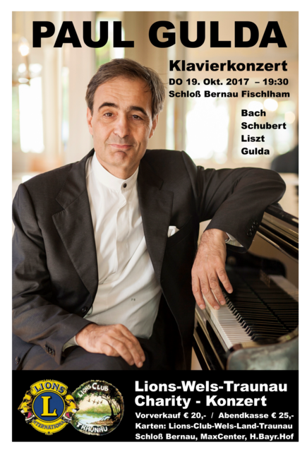 PAUL GULDA Klavierkonzert mit Werken von Bach, Schubert, Liszt, Gulda ...