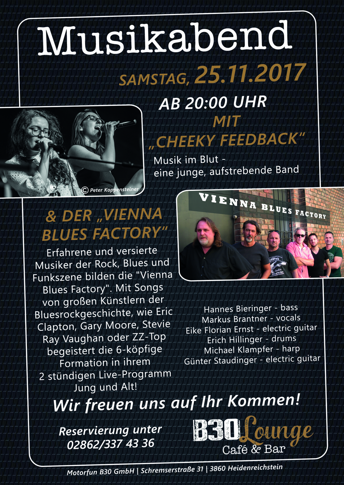 Musikabend mit "Cheeky Feedback" und "Vienna Blues Factory" - Gmünd