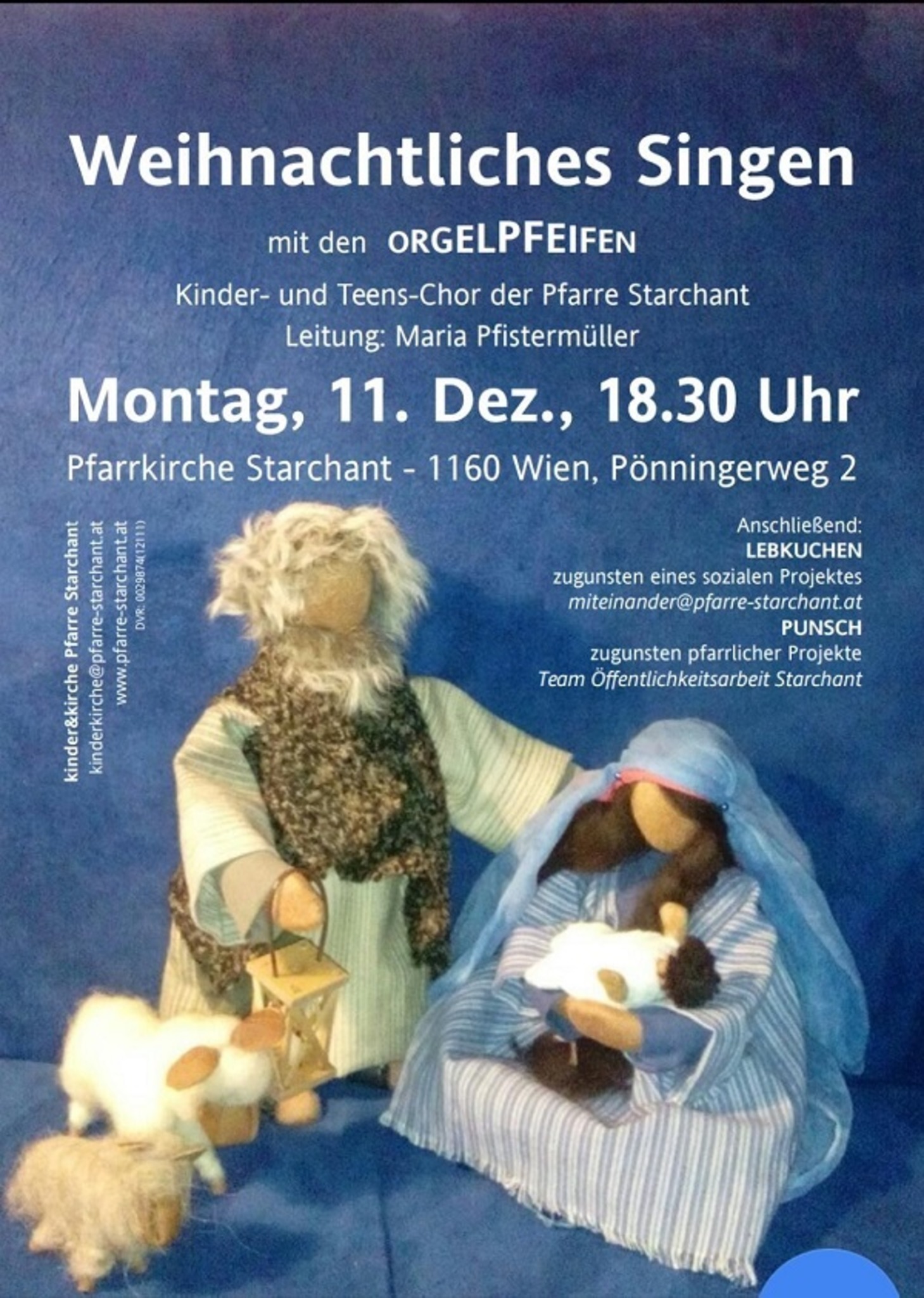 Weihnachtliches Singen mit den Orgelpfeifen = Kinder- und Teens-Chor der Pfarre Starchant ...