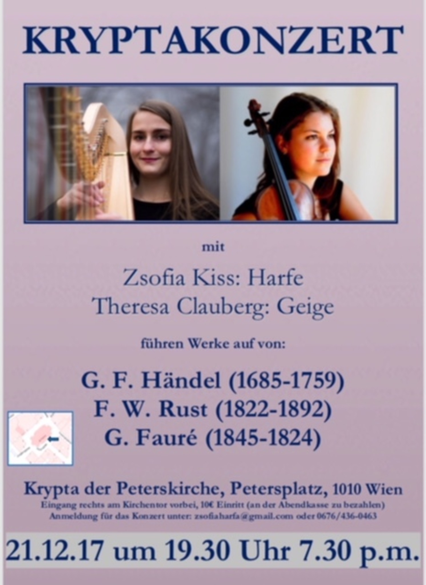 Kryptakonzert mit Zsofia Kiss (Harfe) und Theresa Clauberg (Geige ...