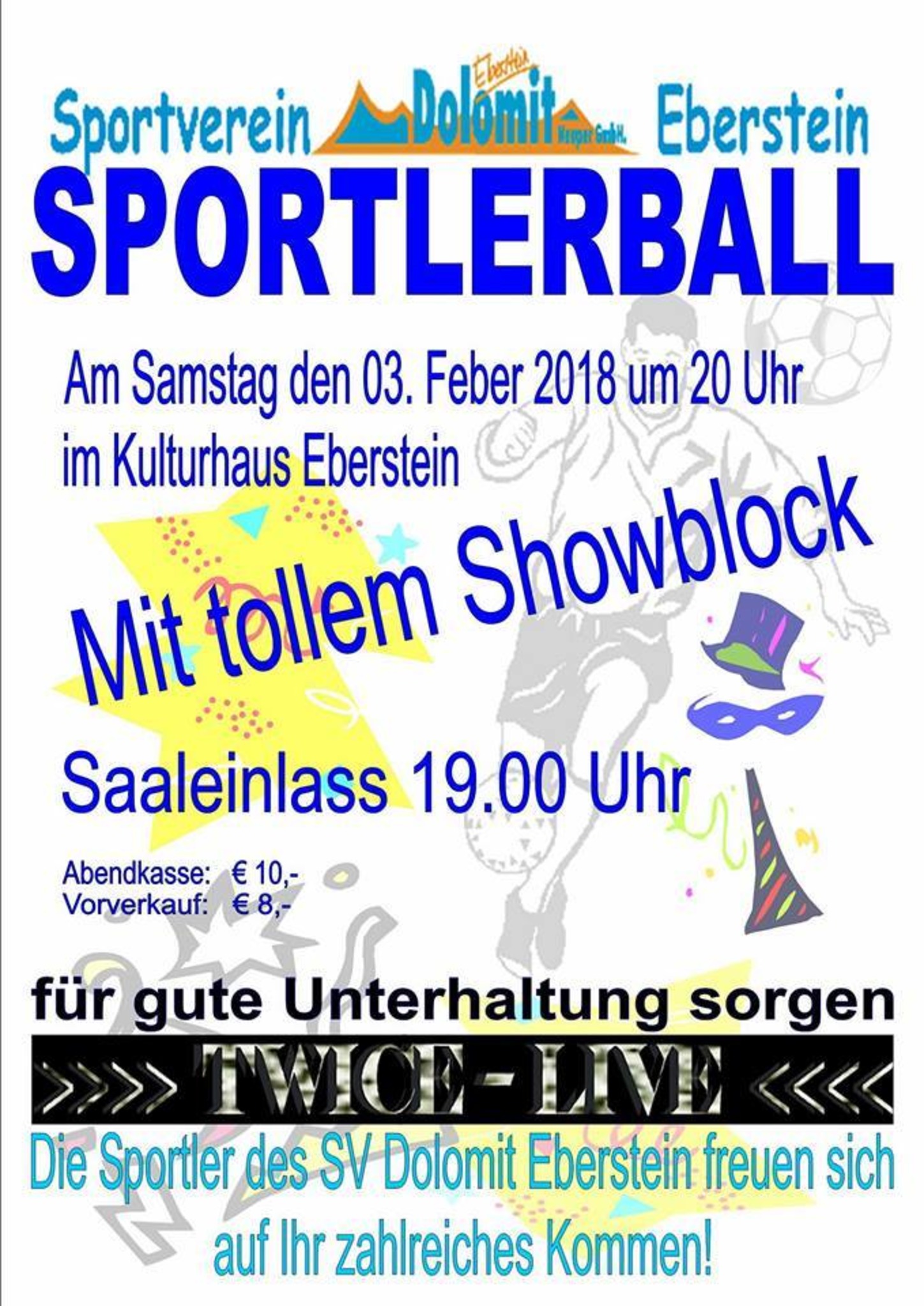 Ebersteiner Faschingsball mit Showblock - St. Veit