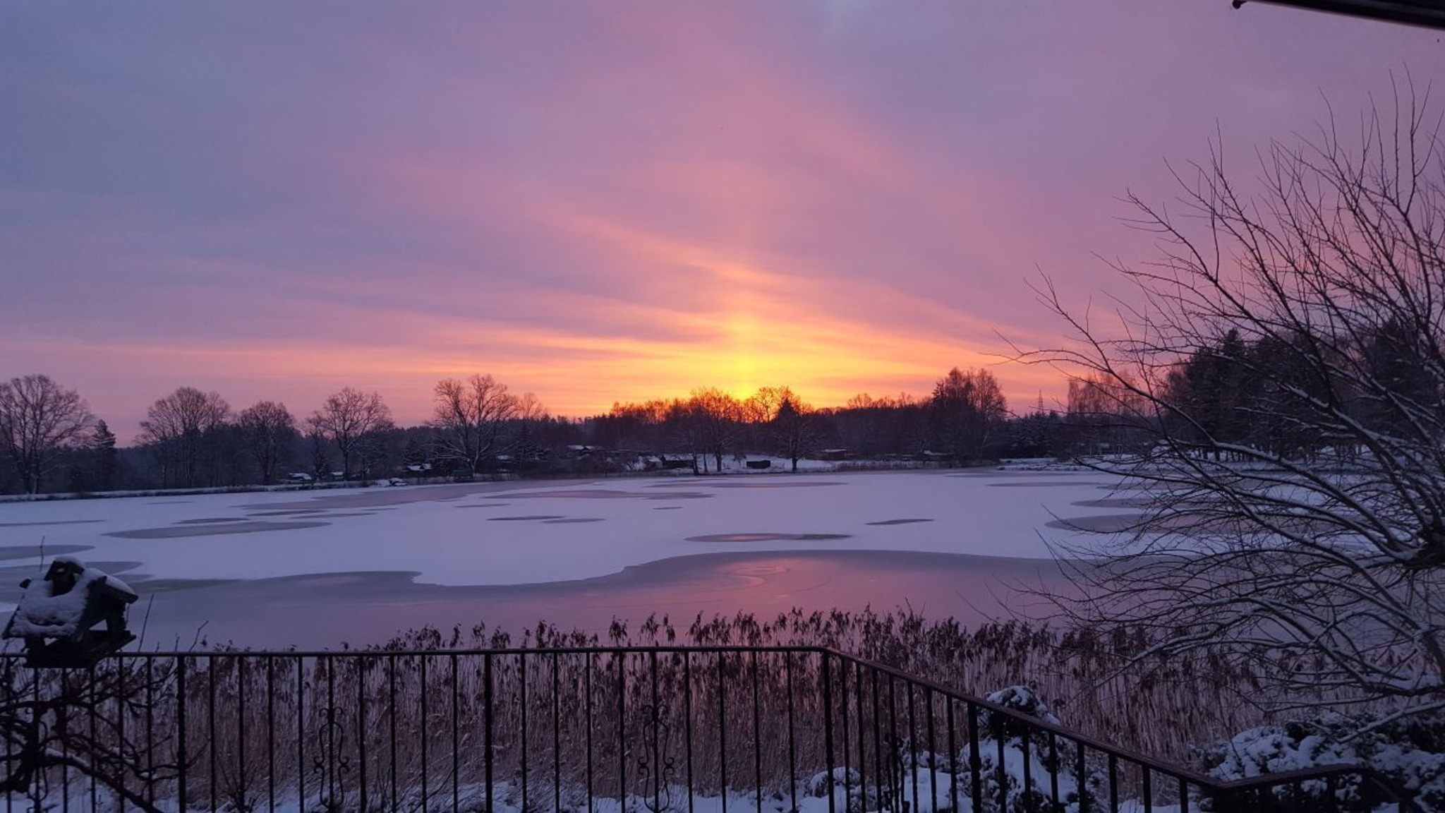 Einen wunderschönen Sonnenaufgang beim Harabruckteich in Gmünd ...