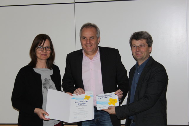 Auersthal als Mobilitätsgemeinde ausgezeichnet - Gänserndorf