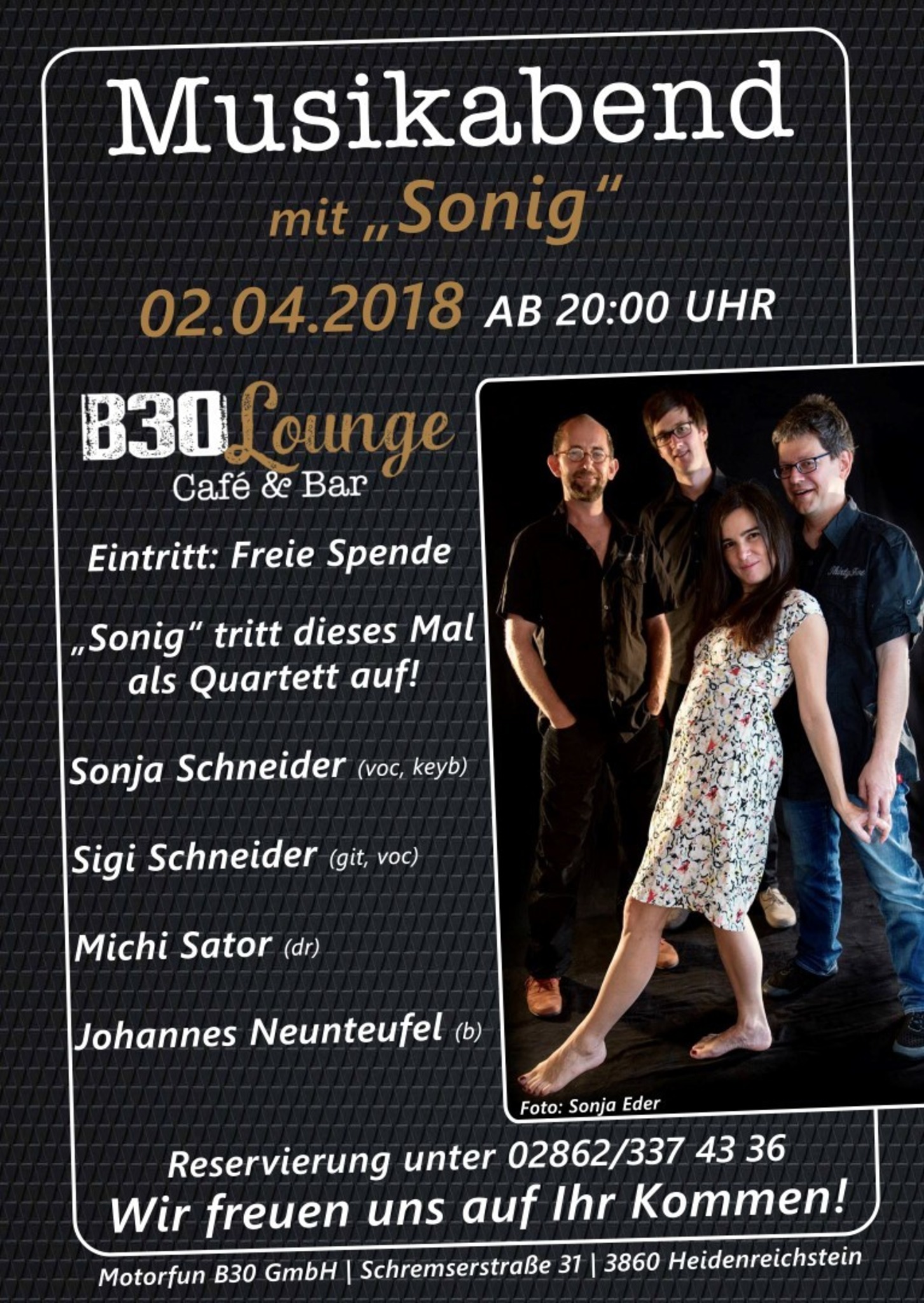 Musikabend mit "Sonig" im Motorfun B30 - Gmünd