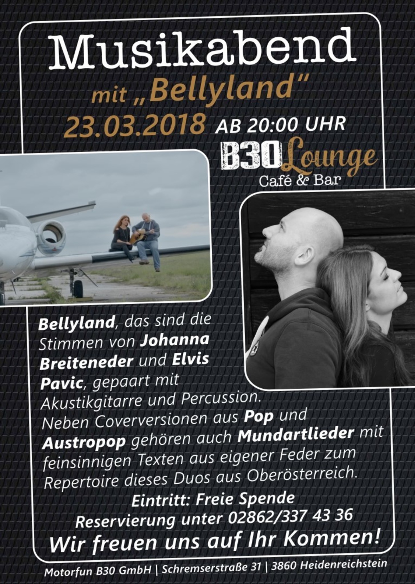 Musikabend mit "Bellyland" im Motorfun B30 - Gmünd