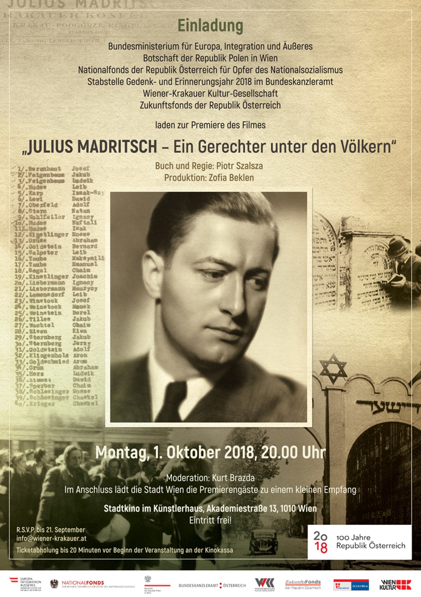 FILMPREMIERE IM STADTKINO DES KÜNSTLERHAUSES: JULIUS MADRITSCH - EIN ...