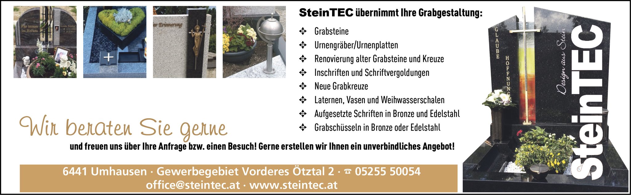 SteinTec Ötztal: SteinTEC übernimmt Ihre Grabgestaltung - Imst