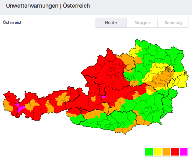 Bis zu 120 km/h: Sturmwarnung für Österreich