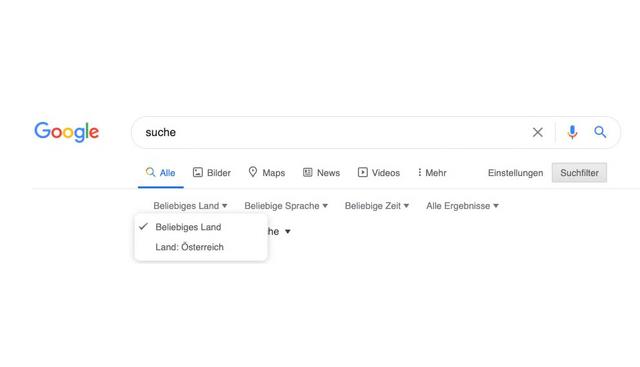 Wie finde ich auf Google Seiten aus Österreich? - Hernals