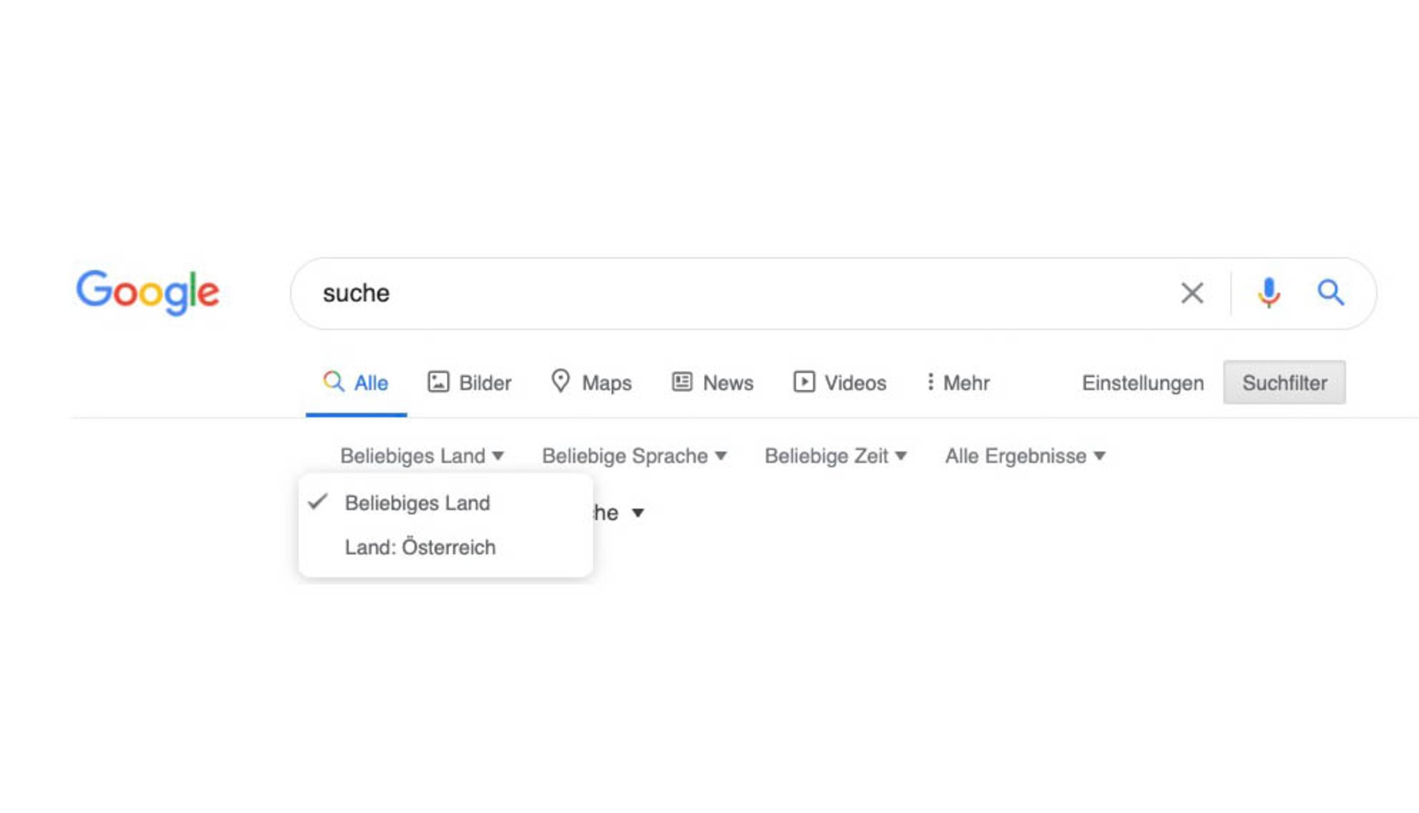 Wie finde ich auf Google Seiten aus Österreich? - Hernals