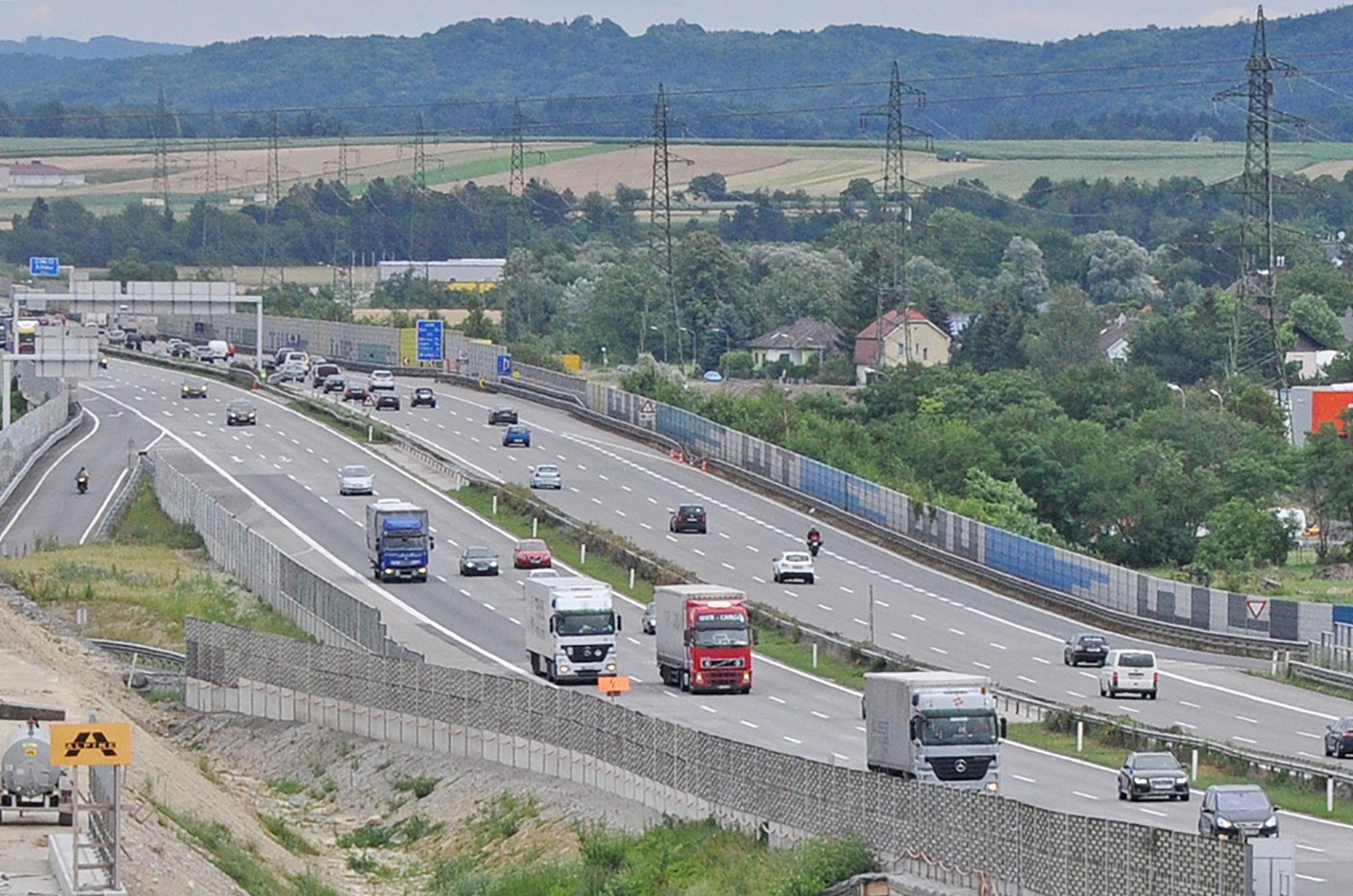 Baustelle auf A1 zwischen Knoten St. Pölten und St. Pölten Nord ...