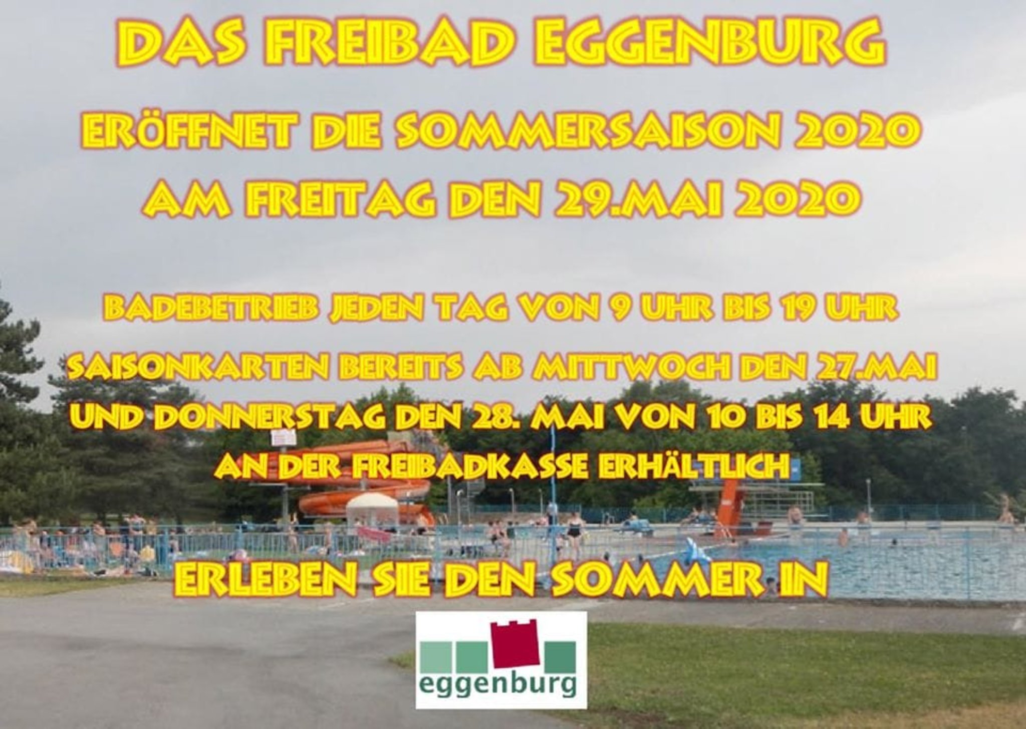 Das Freibad Eggenburg eröffnet die Saison am Freitag den 29.Mai 2020 - Horn